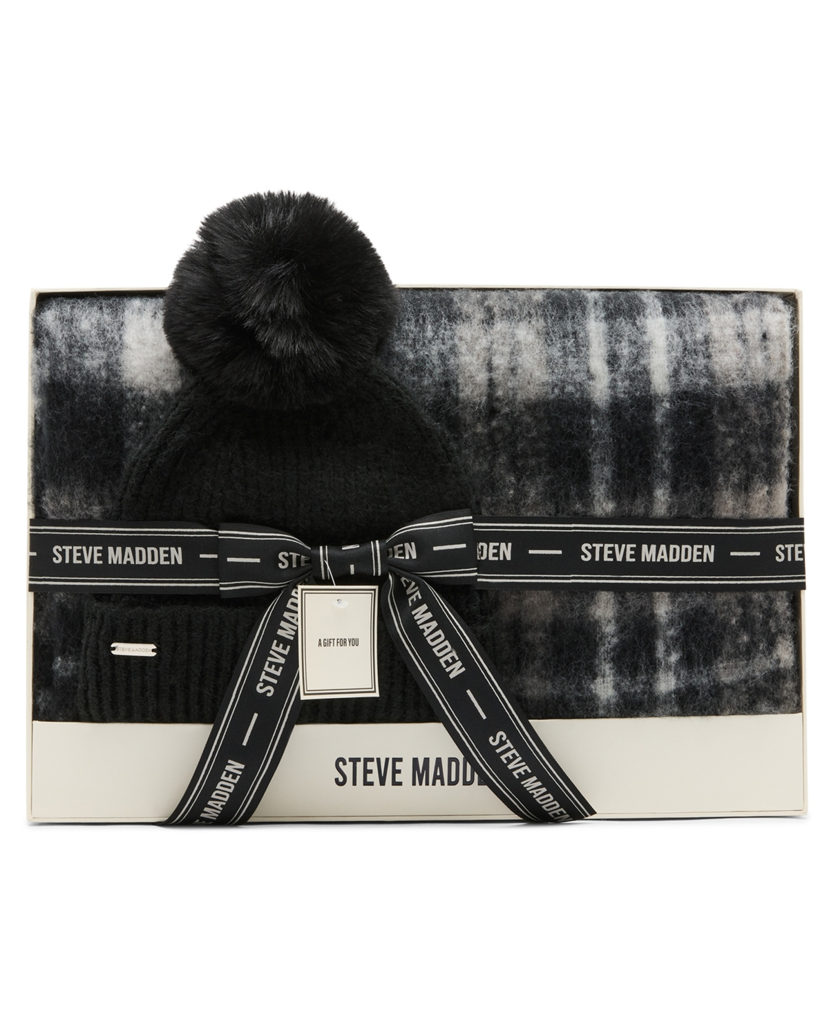 Click here for Steve Madden English Plaid 2-Piece Beanie and Scar... prices