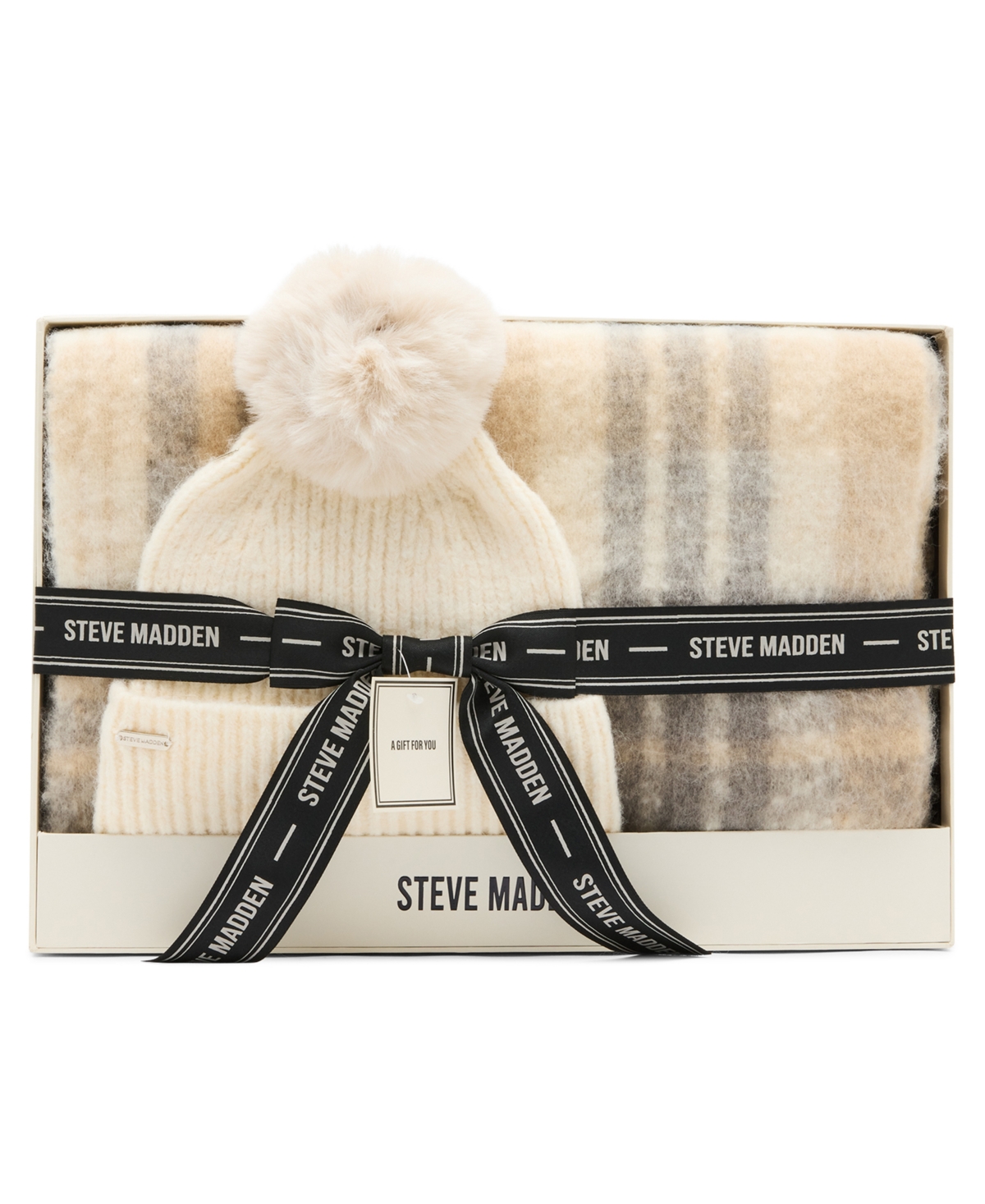 Click here for Steve Madden English Plaid 2-Piece Beanie and Scar... prices