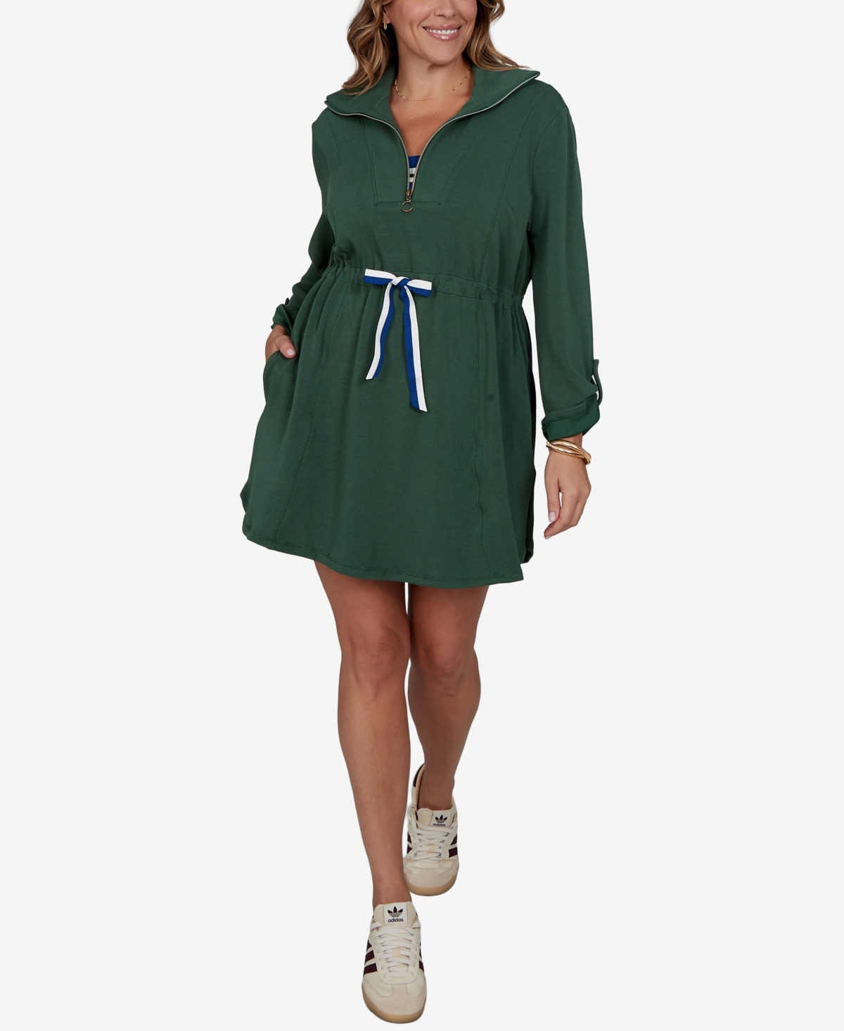 Click here for Ruby Rd. Plus Size Stripe Trim Drawstring Waist Dr... prices
