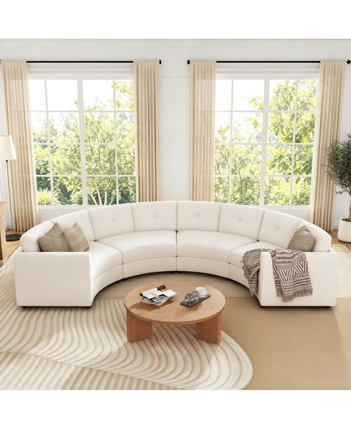 Click here for Streamdale Furniture 4-Piece Upholstered Curved Mo... prices