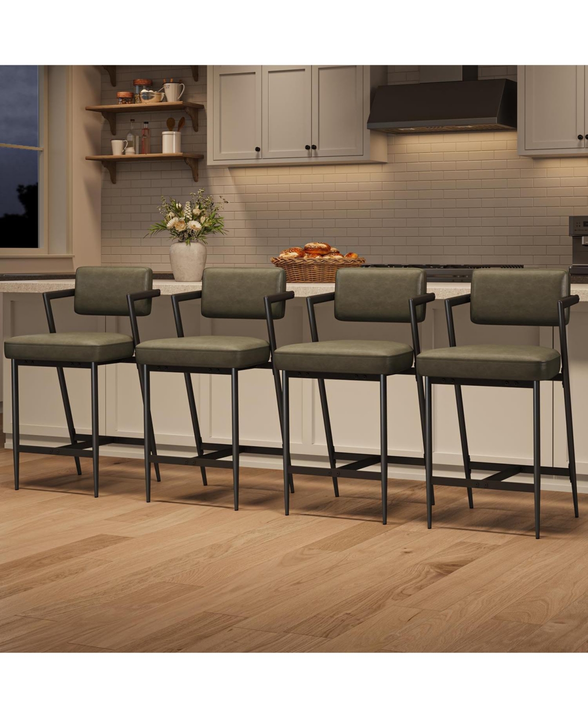 Click here for gaomon Bar Stools Set of 8 with Armrests  Counter... prices