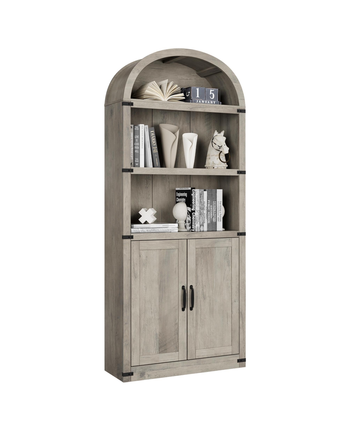 Click here for homfan 5-Shelf Wooden Bookcase Cabinet with Doors... prices