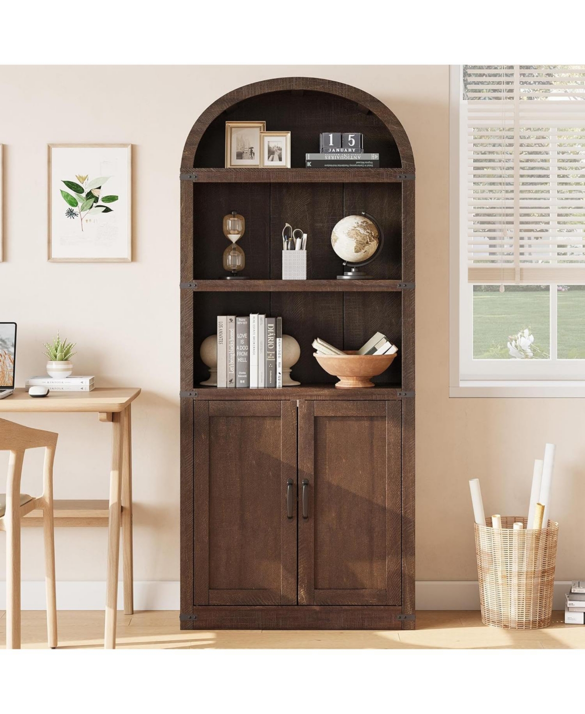 Click here for homfan 5-Shelf Wooden Bookcase Cabinet with Doors... prices