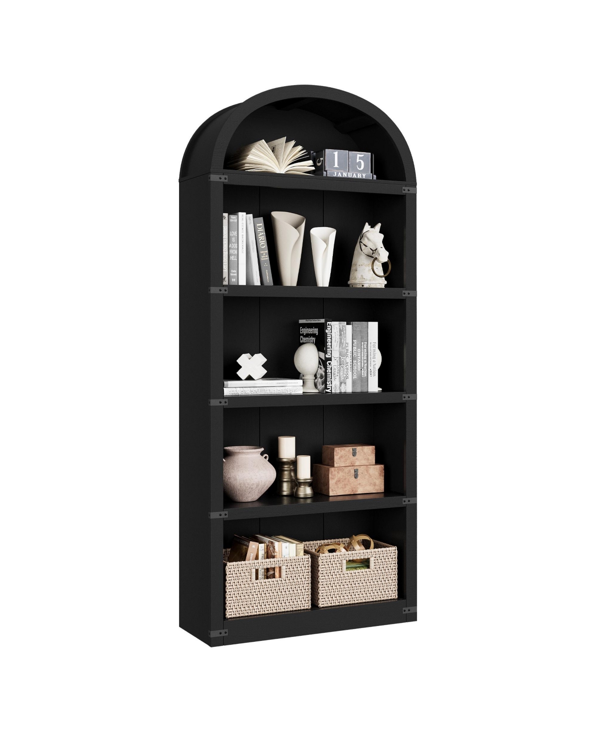 Click here for homfan 5-Shelf Wooden Bookcase Cabinet with Doors... prices