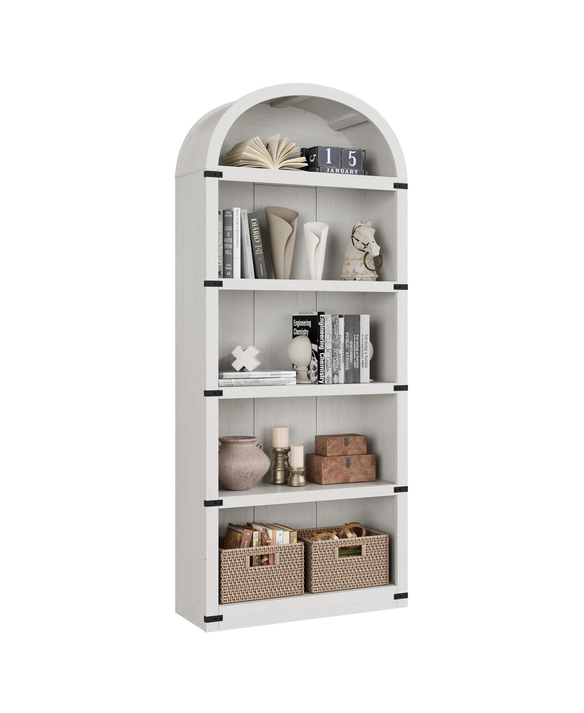 Click here for homfan 5-Shelf Wooden Bookcase Cabinet with Doors... prices