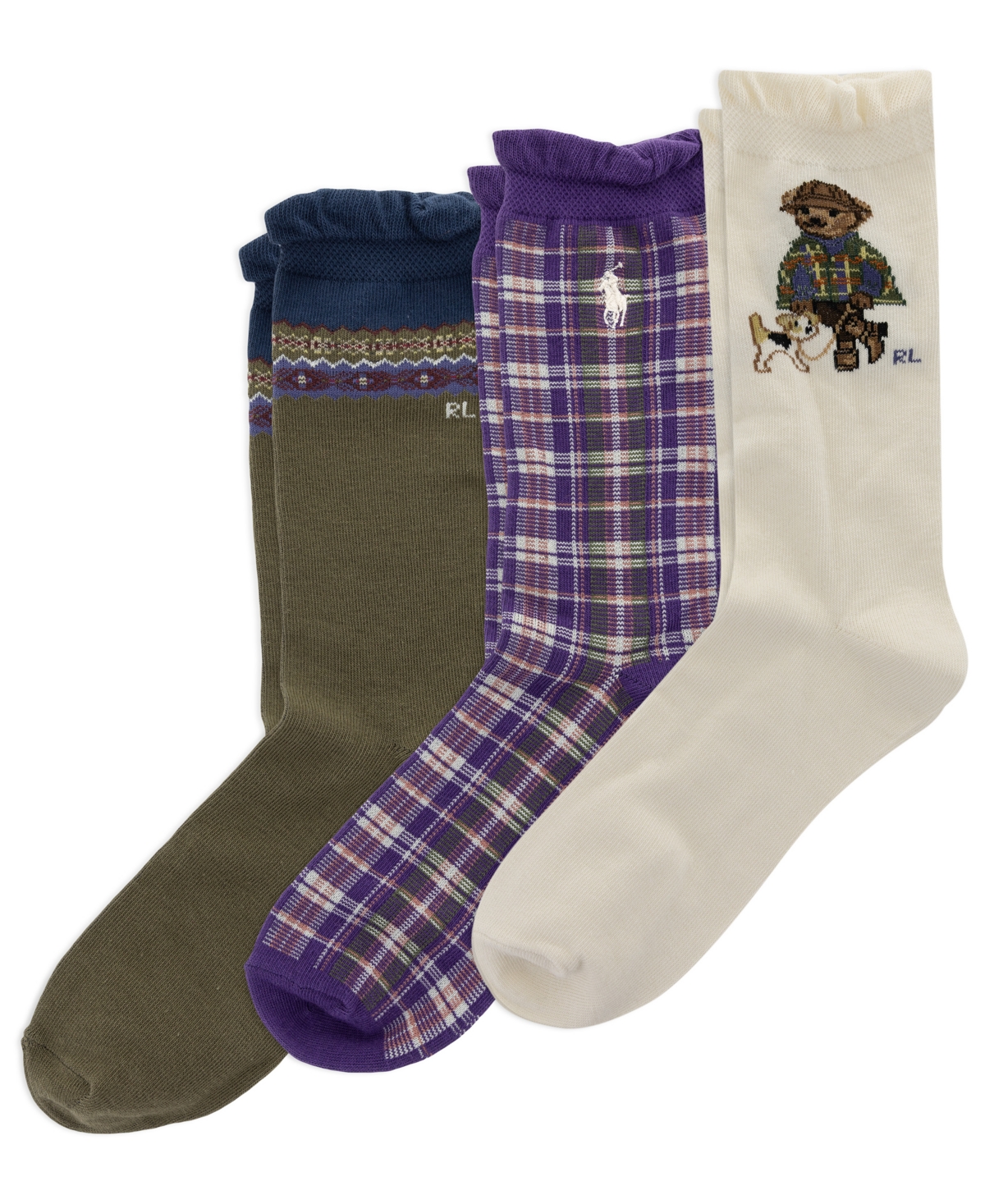 Click here for Polo Ralph Lauren Girls 4-11 Walking Dog Bear Sock... prices