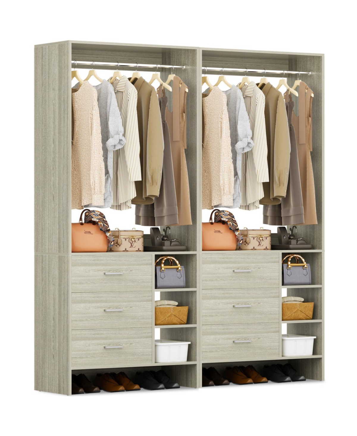 Click here for Aheaplus 30 Set of 2 Closet Organizer with Wooden... prices
