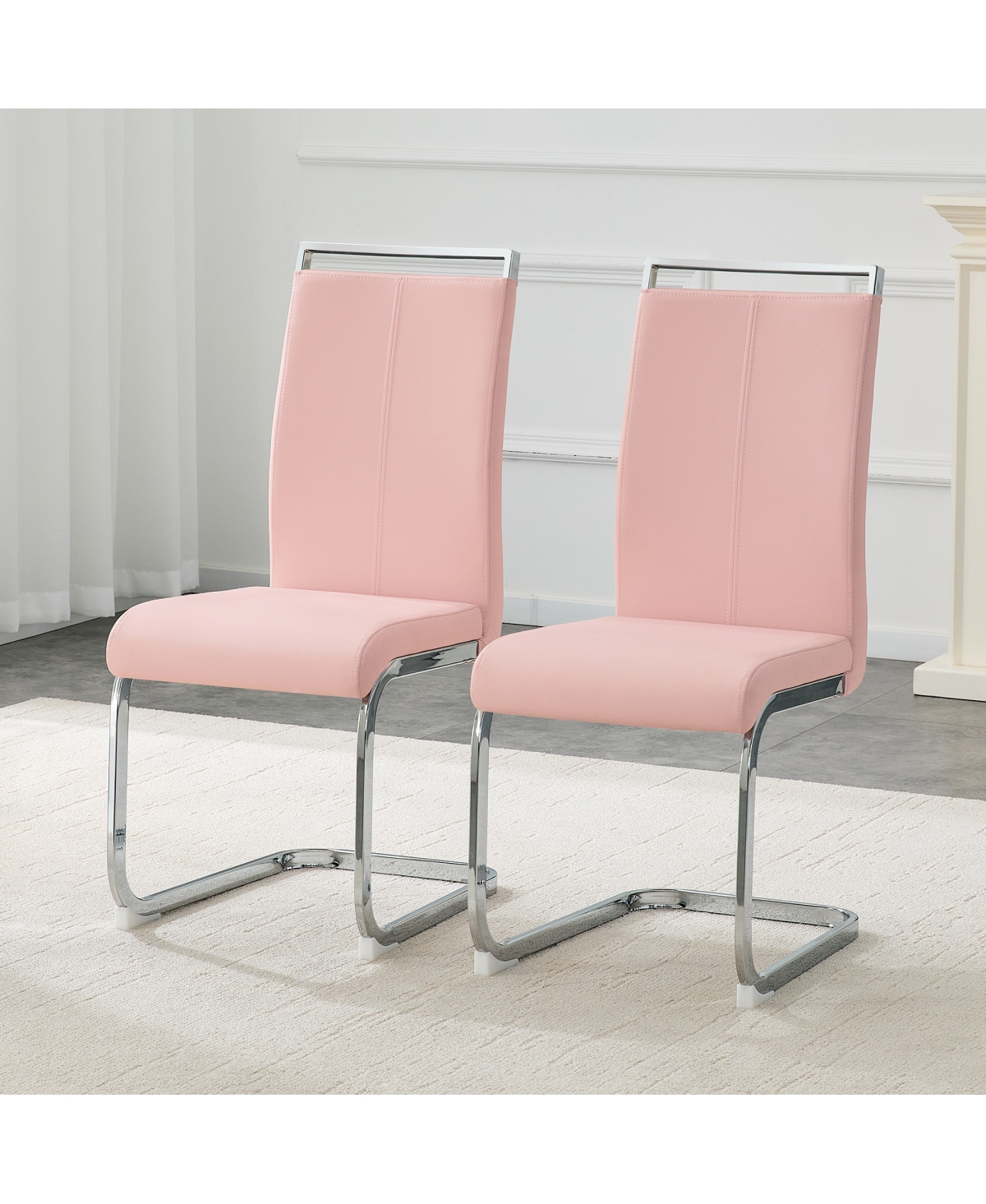 Click here for Streamdale Furniture Set of 2 Pu Dining Chairs wit... prices