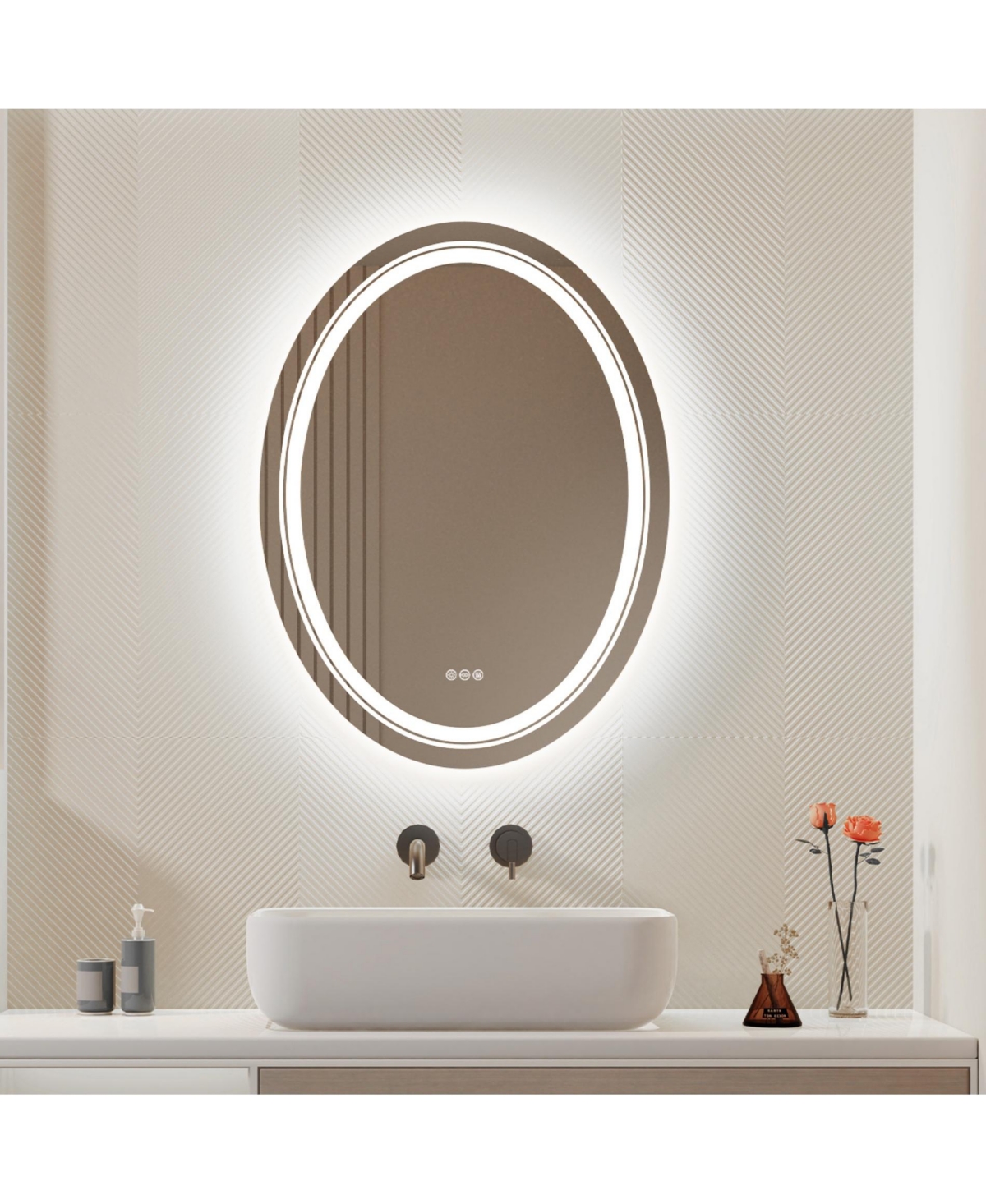 Click here for Luvodi Oval Led Bathroom Mirror 32x24 Wall Mounted... prices