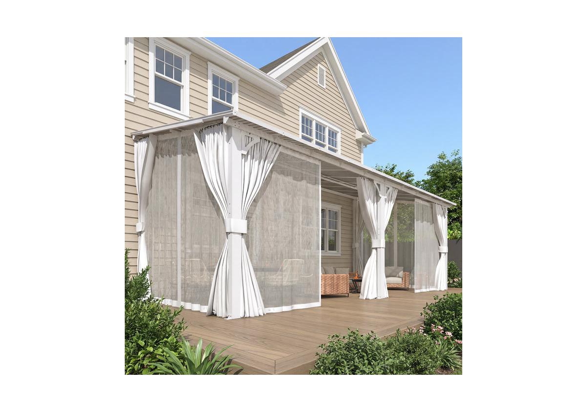 Click here for Aecojoy 20 x 8Wall Mounted Hardtop Gazebo Lean to... prices