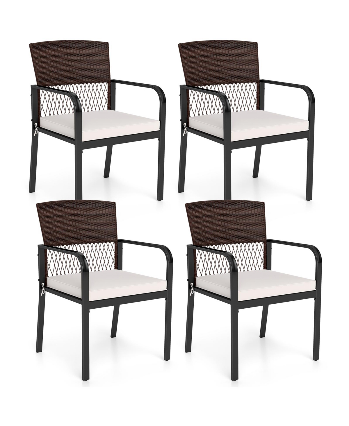 Click here for Gymax Outdoor Dining Chairs Set of 4 With Sturdy M... prices