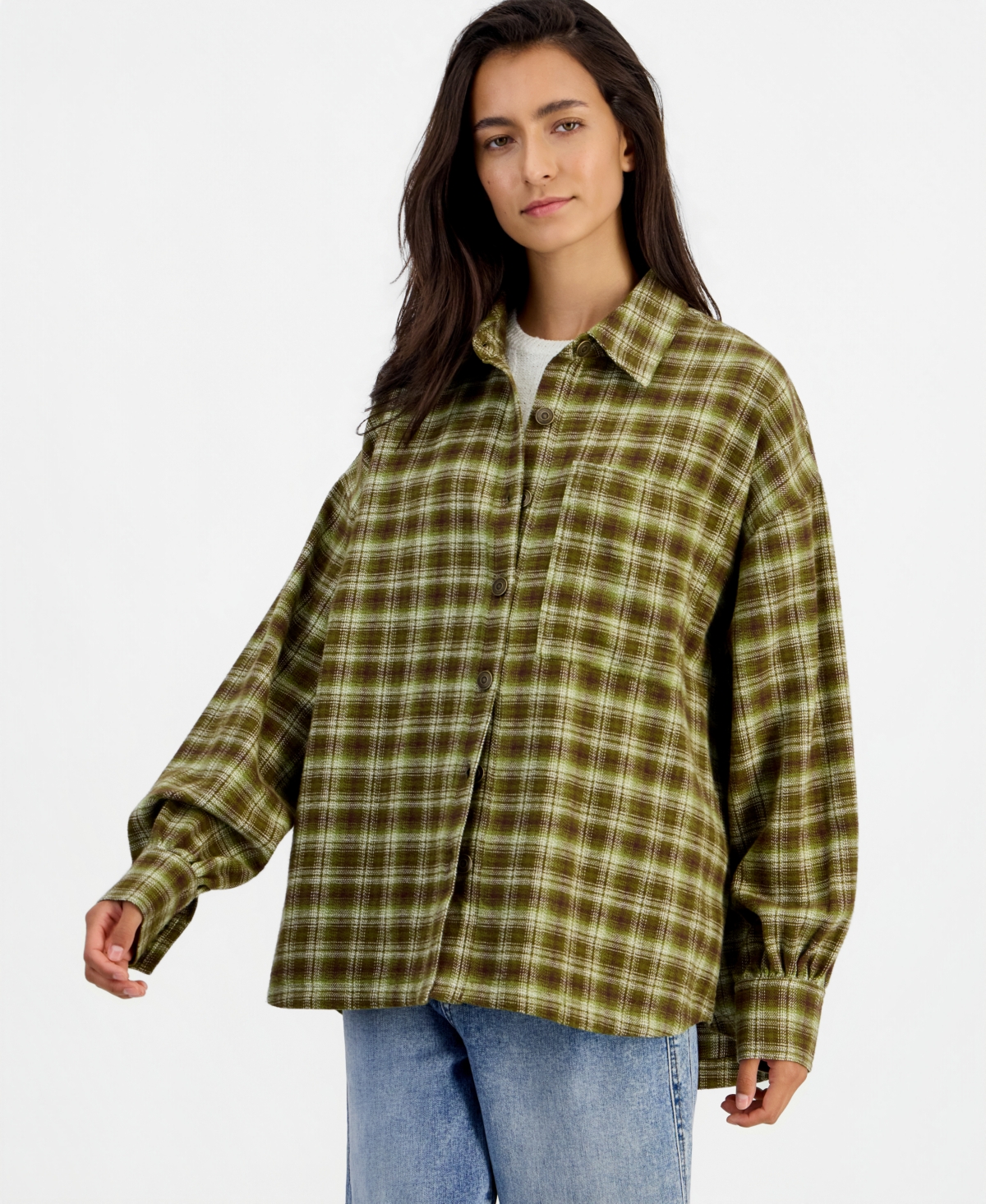 Click here for And Now This Womens Plaid Oversized Flannel Button... prices