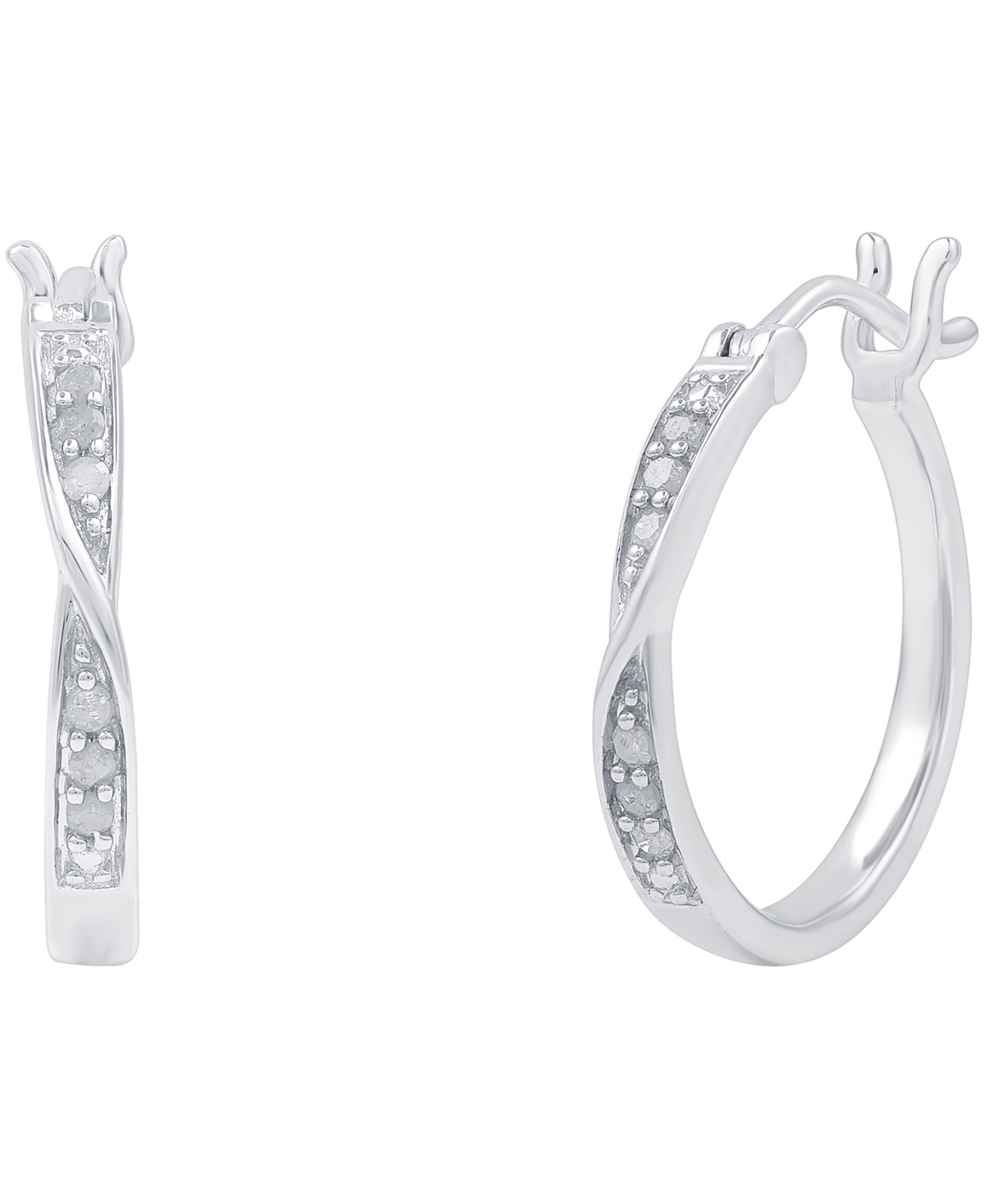 Click here for Diamond (1/10 ct. t.w.) Bypass Hoop Earrings in St... prices