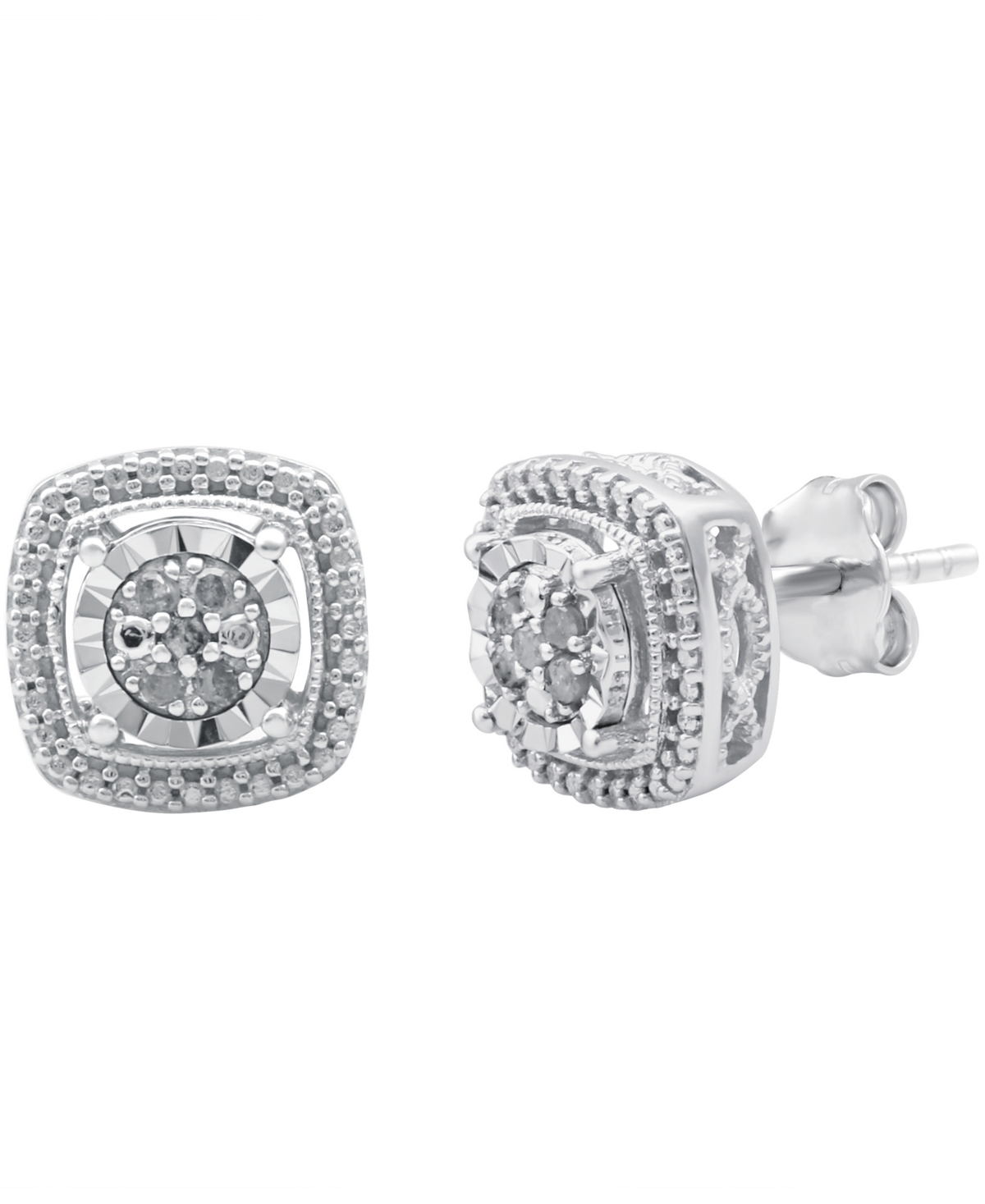 Click here for Diamond Cluster Miracle Plate Stud Earrings (1/10... prices