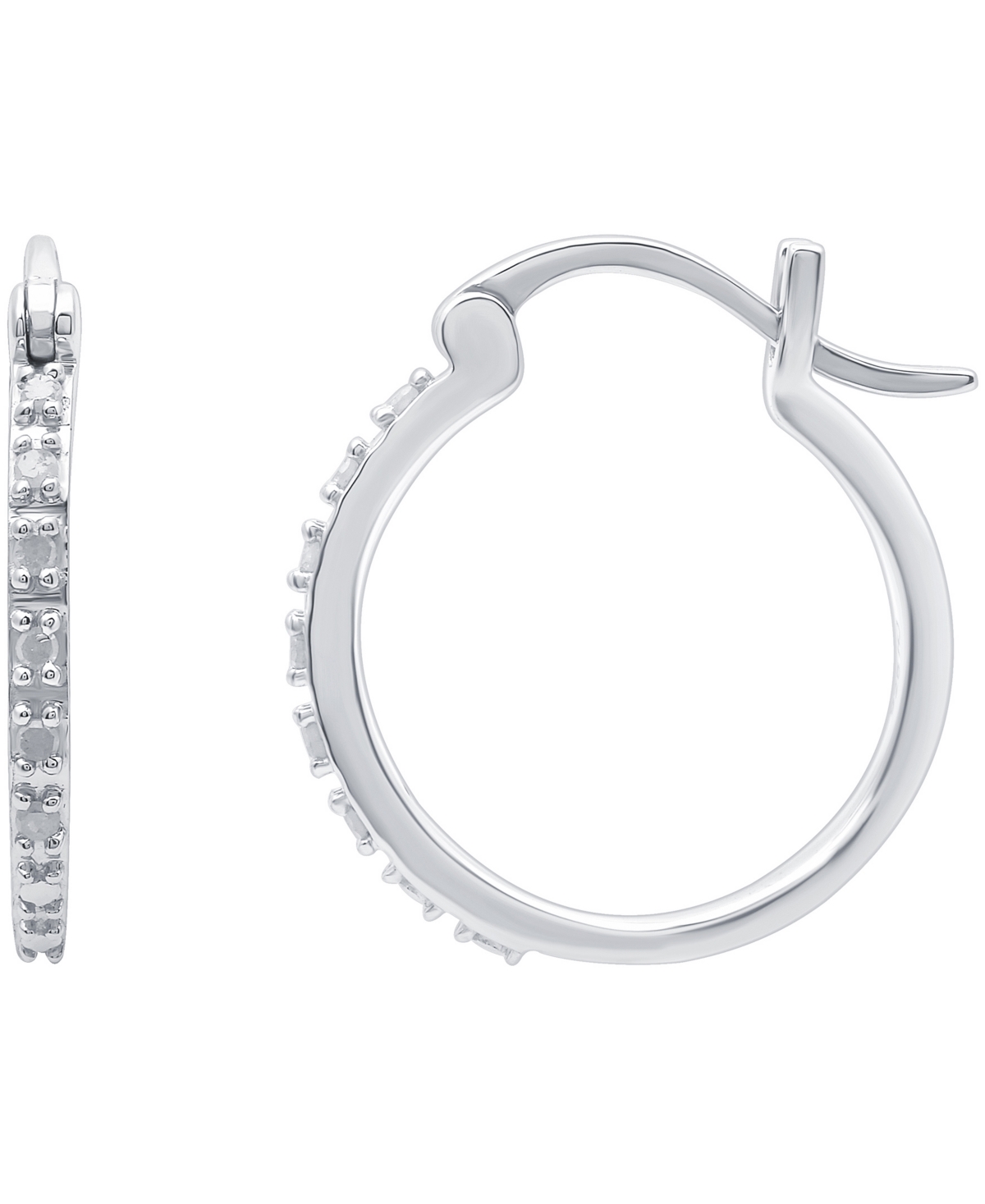 Click here for Diamond Hoop Earrings (1/10 ct. t.w.) in Sterling... prices