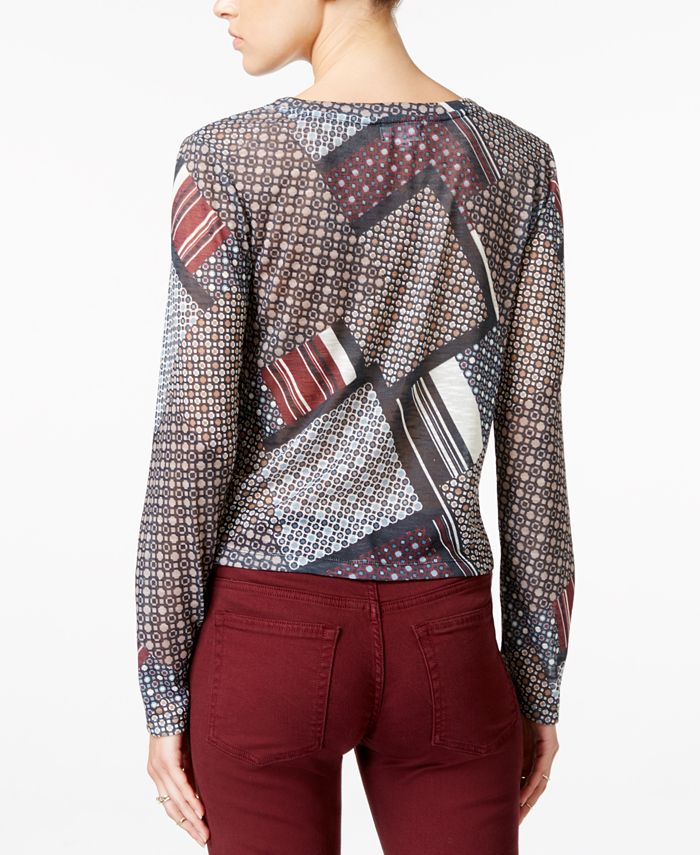 Bar III Printed Hacci Top, Created for Macy's - Macy's