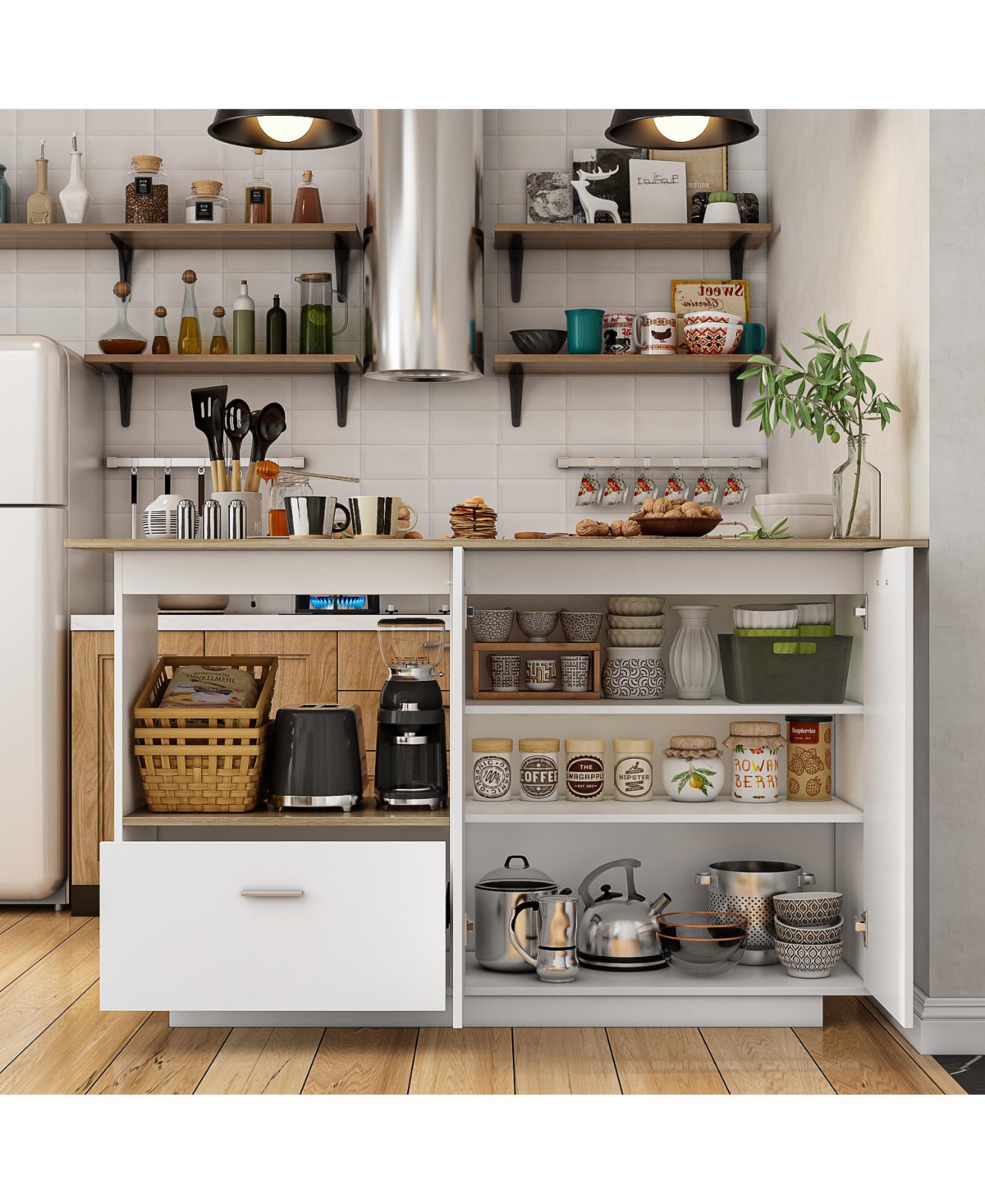 Click here for Famapy Kitchen island with 2 doors  1 drawer  isla... prices