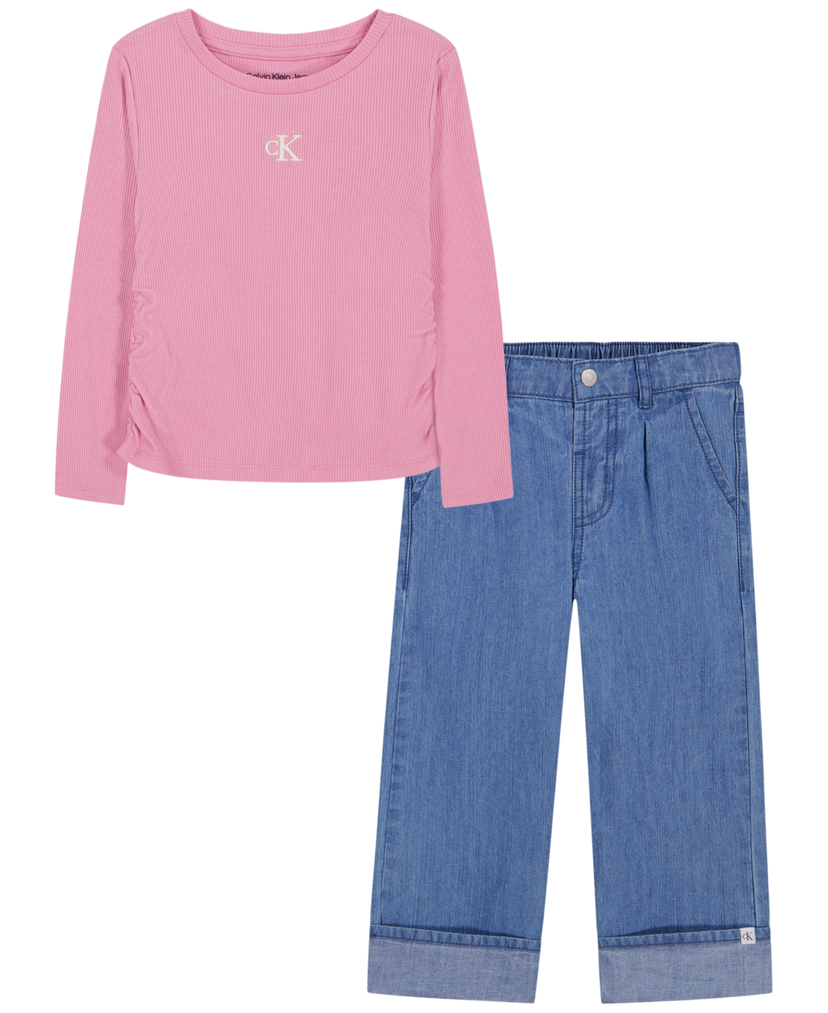 Click here for Calvin Klein Toddler Girls 2T-6X Monogram Ribbed L... prices