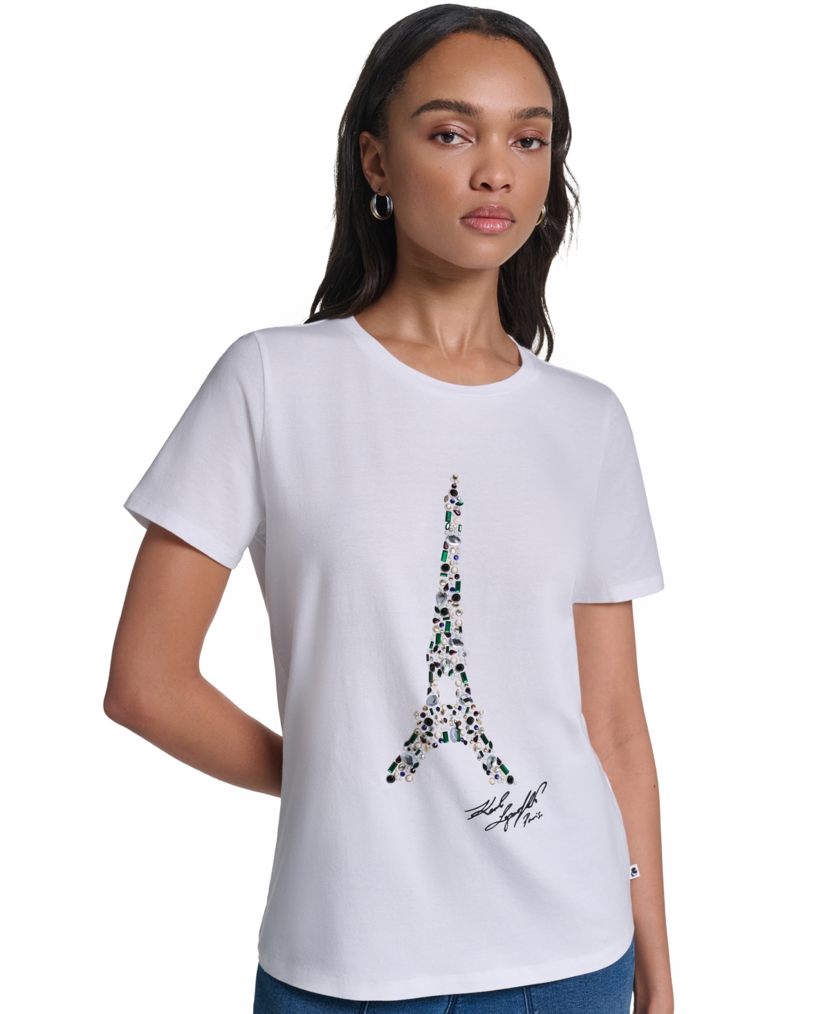 Click here for Karl Lagerfeld Paris Womens Eiffel Graphic T-Shirt... prices