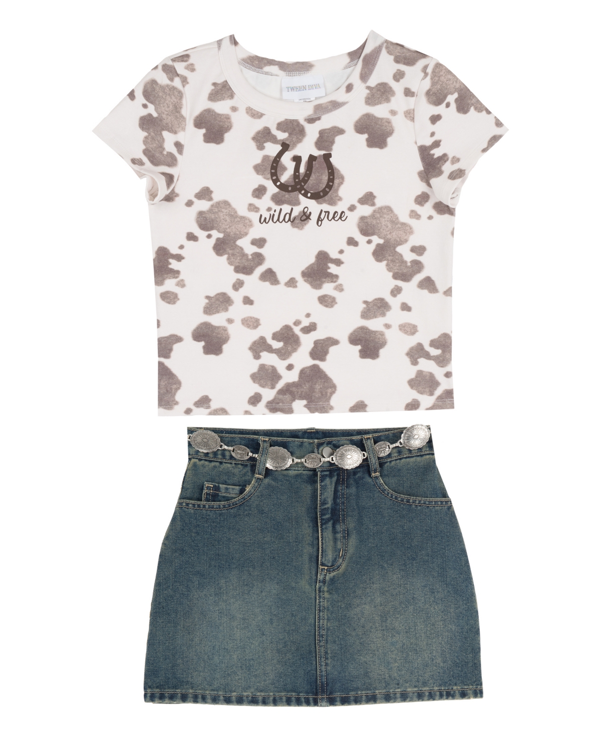 Click here for Tween Diva Girls 7-12 Cow Printed Graphic T-Shirt... prices