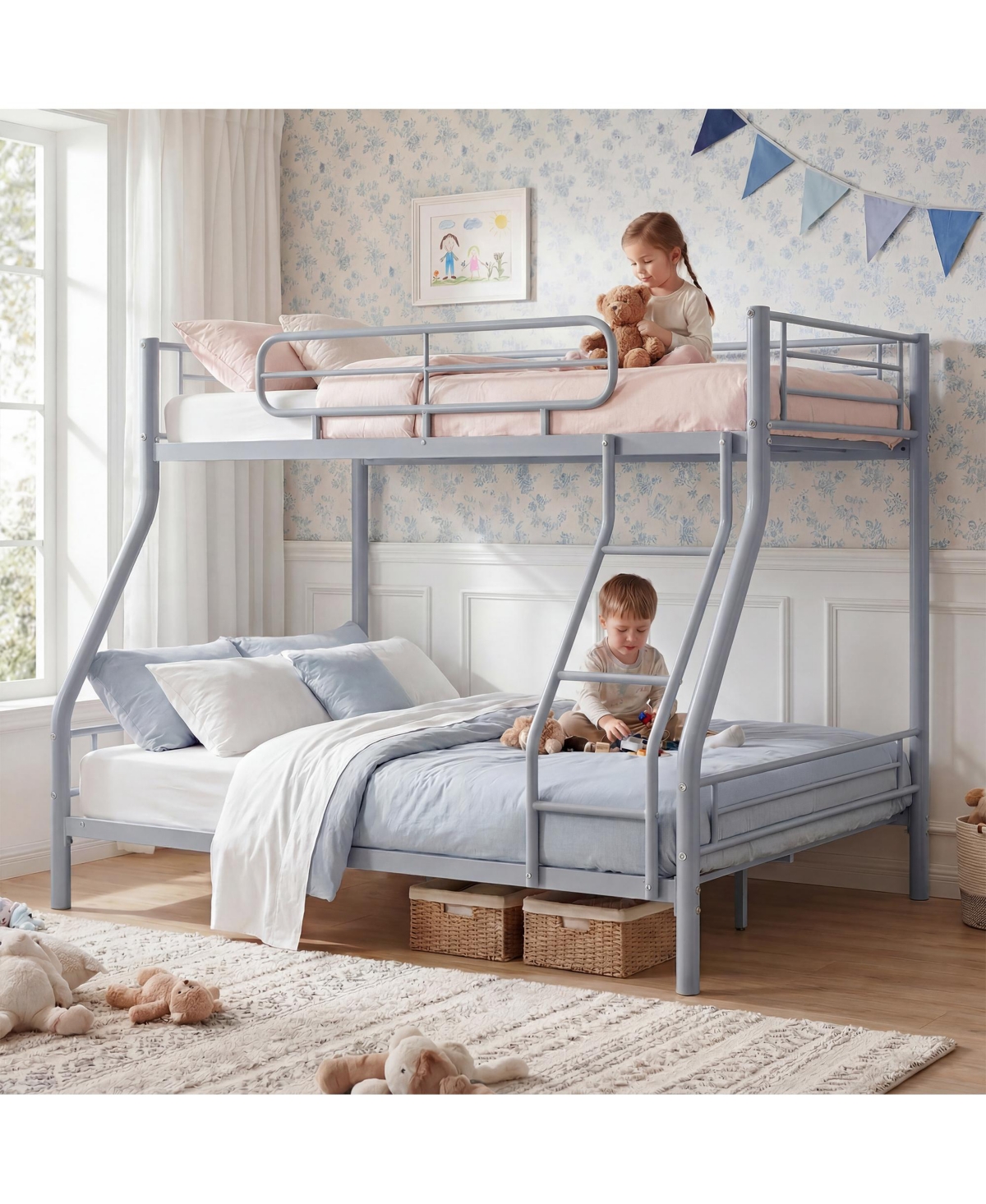 Click here for homfan Twin Over Full Bunk Bed - Heavy Duty Metal... prices