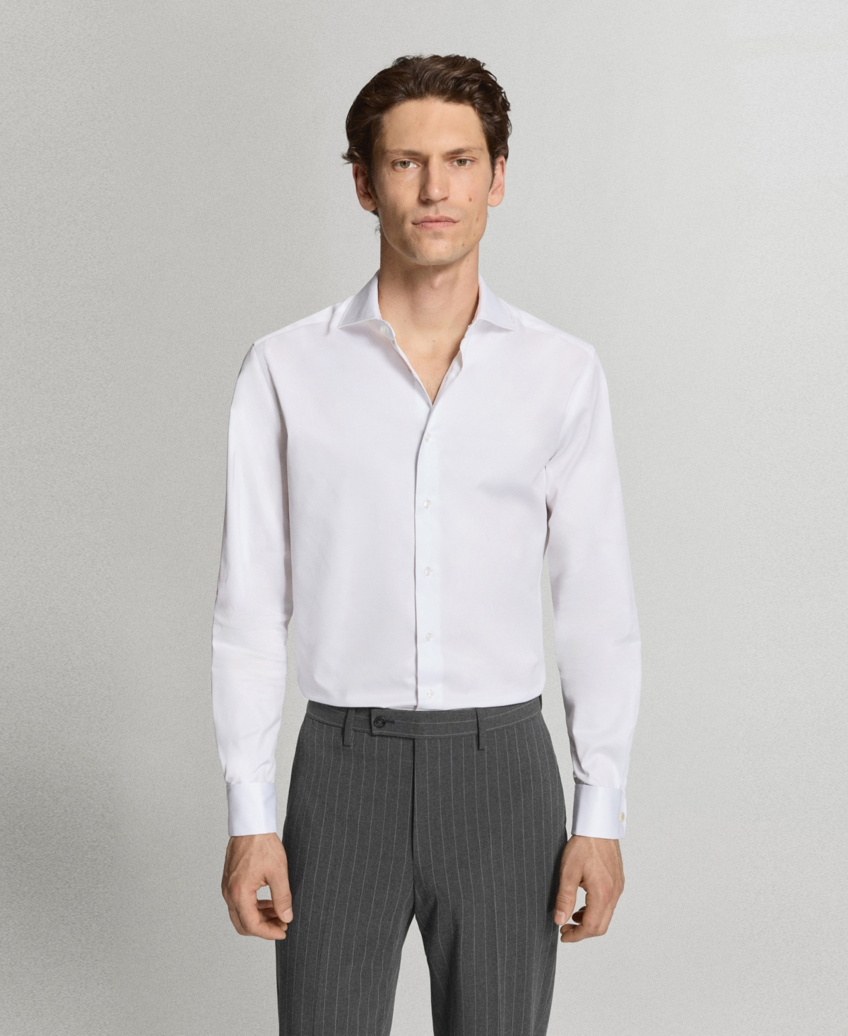 Click here for Mango Mens Cotton Slim-Fit Dress Shirt - White prices