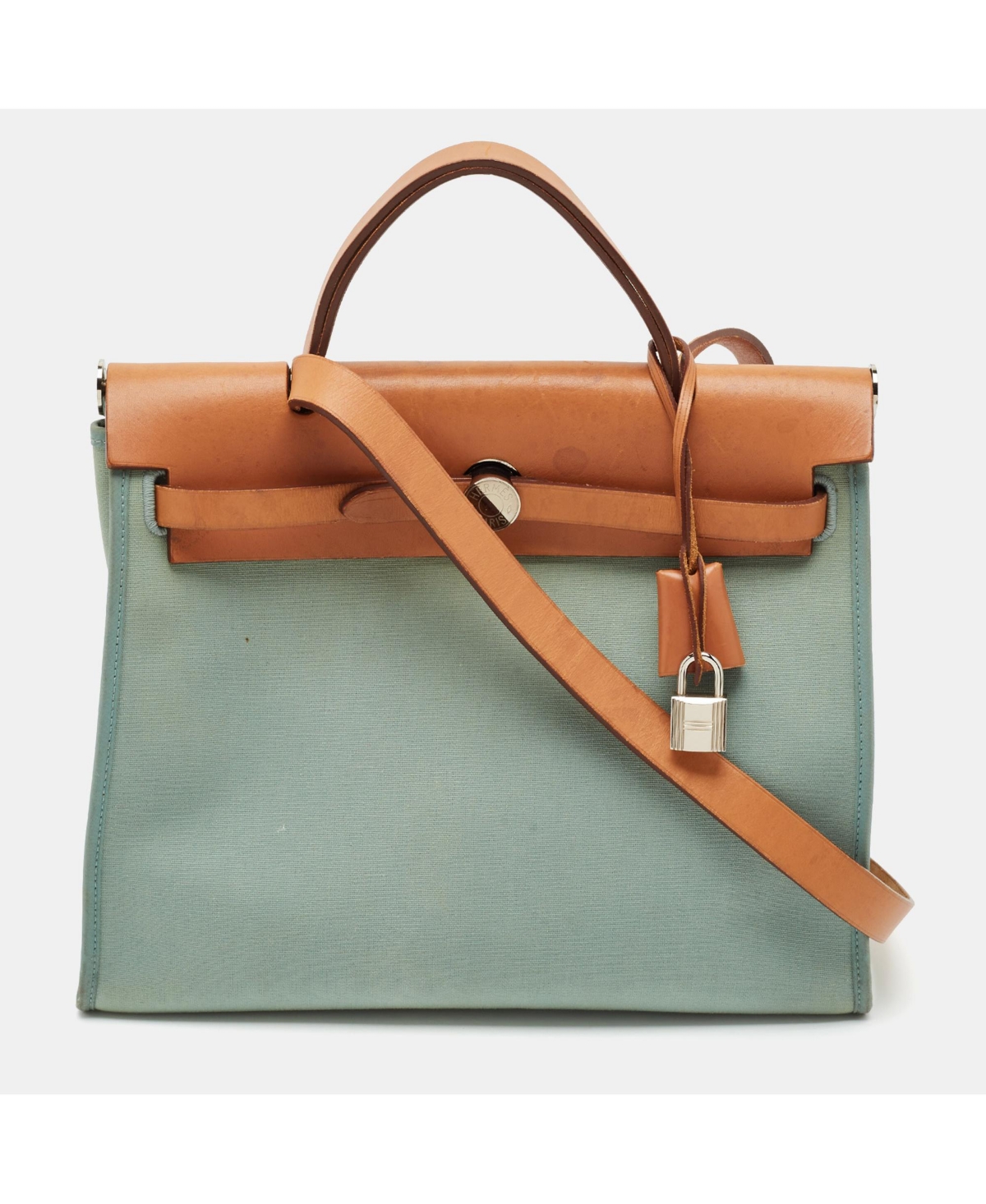 Click here for Pre-Owned Hermes Zip Canvas and Leather Top Handle... prices