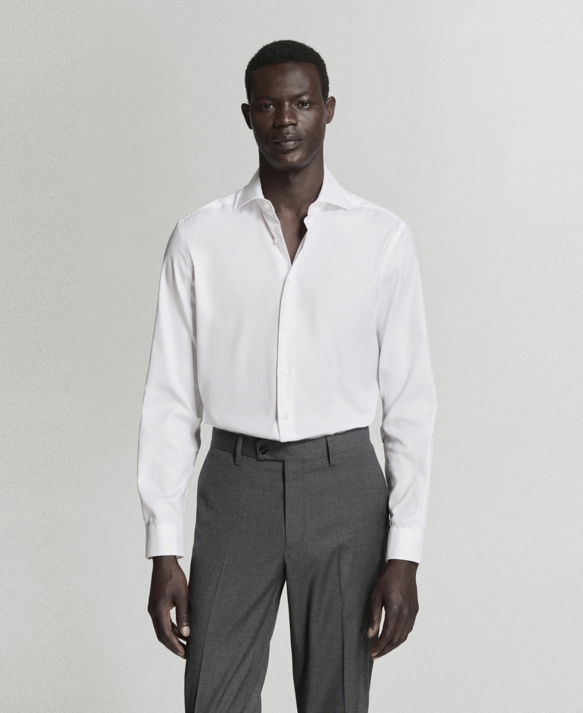 Click here for Mango Mens Cotton Slim-Fit Dress Shirt - White prices