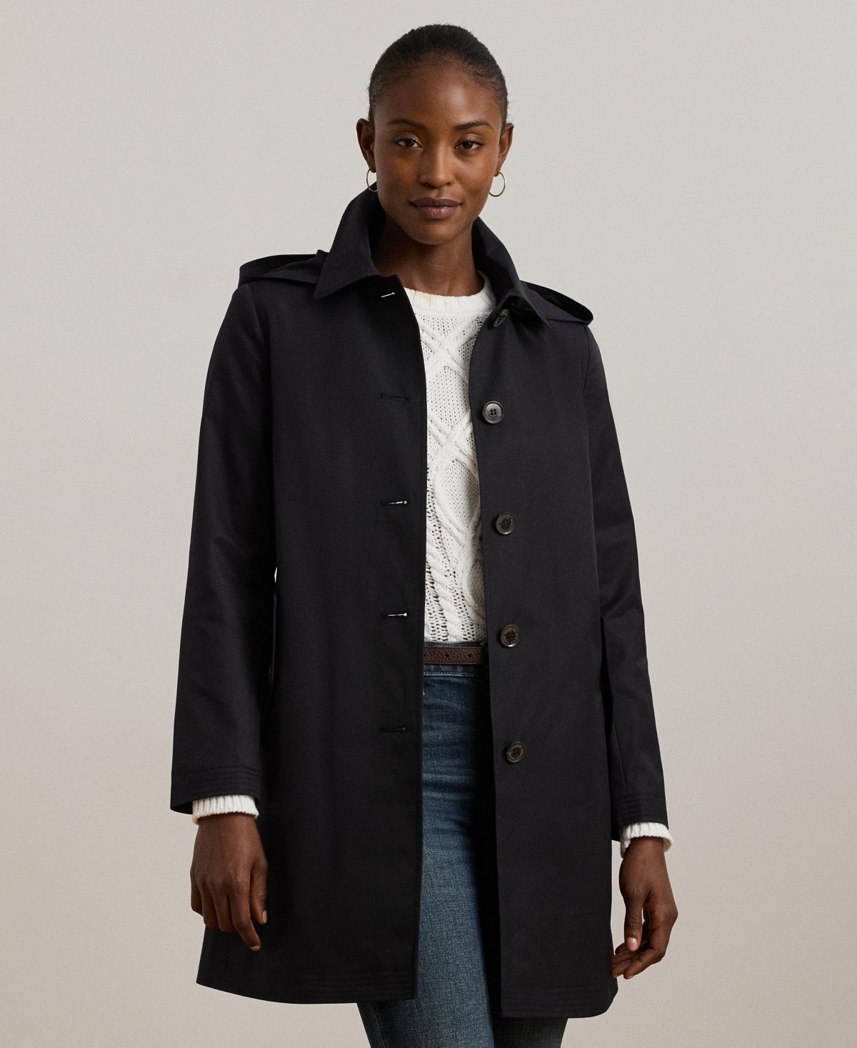 Click here for Lauren Ralph Lauren Womens Hooded A-Line Raincoat... prices