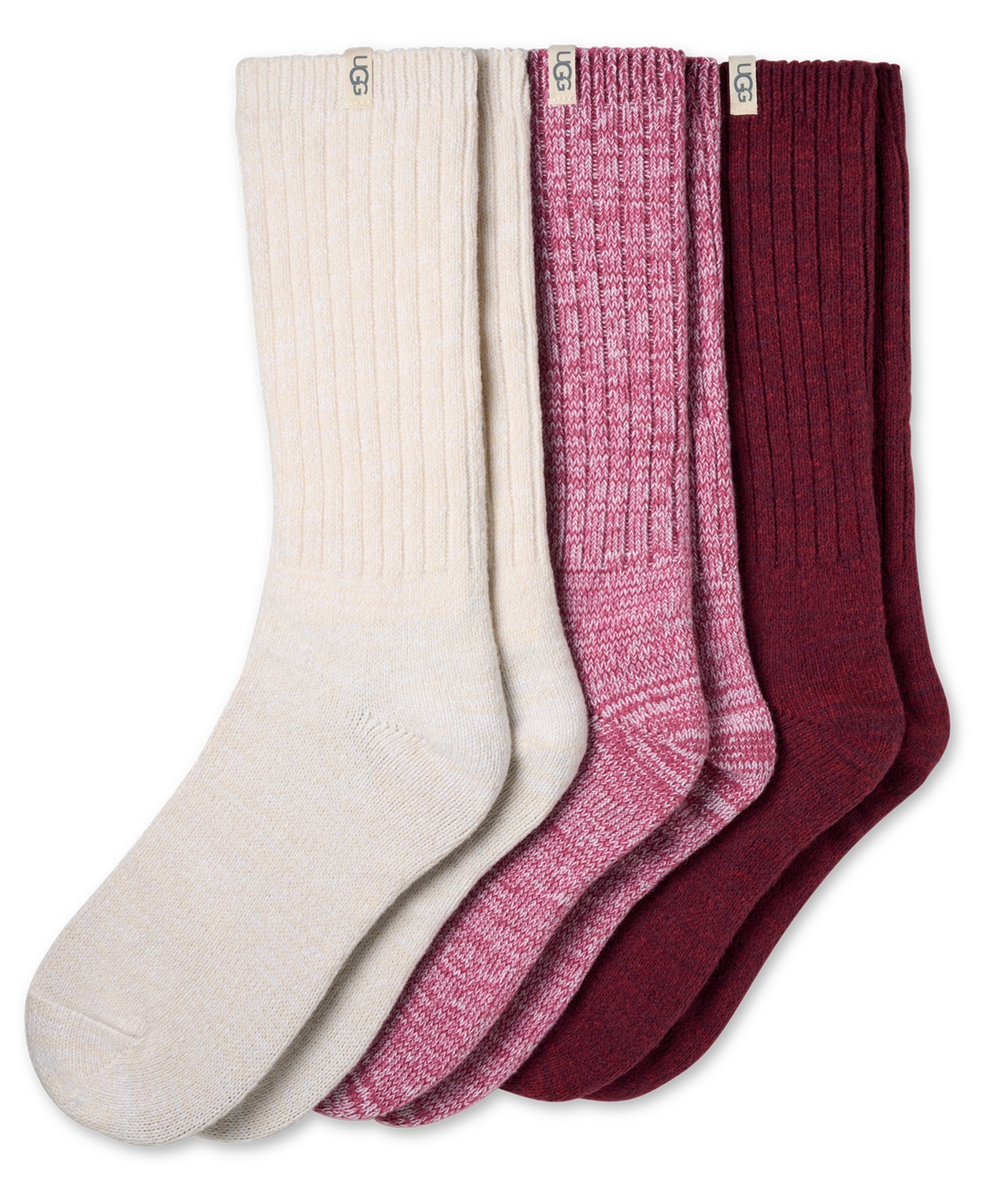 Click here for rib knit slouchy crew - Strawberry / Cream / Coffe... prices
