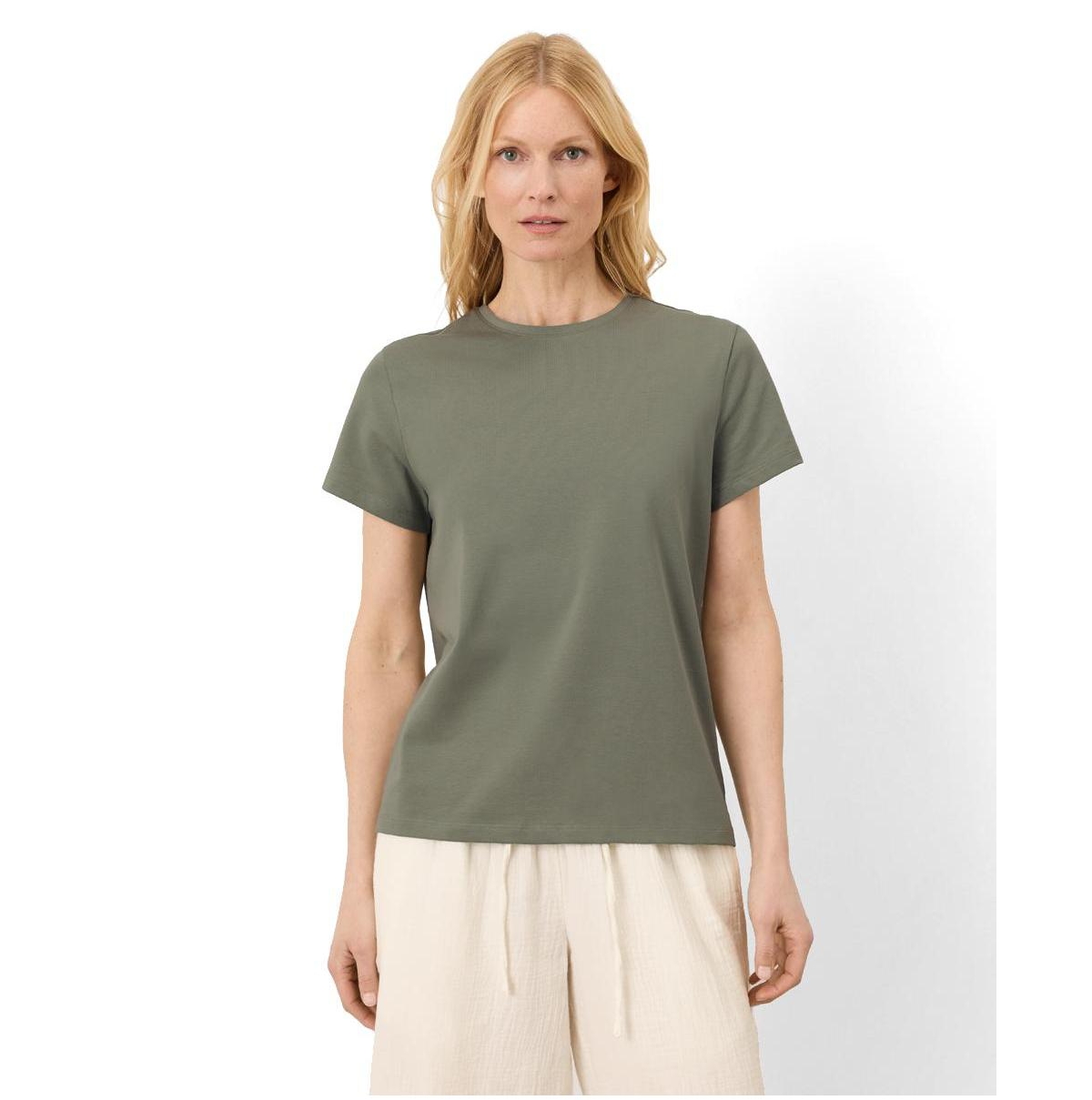 Click here for Pact Womens Luxe Signature Crewneck Tee - Dusted g... prices