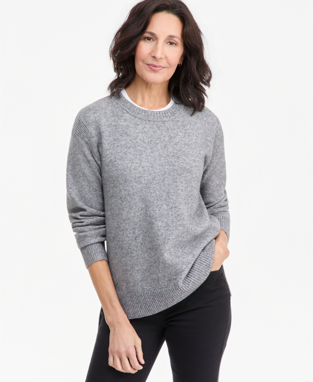Click here for Style & Co Womens LuxSoft Long-Sleeve Crewneck Swe... prices