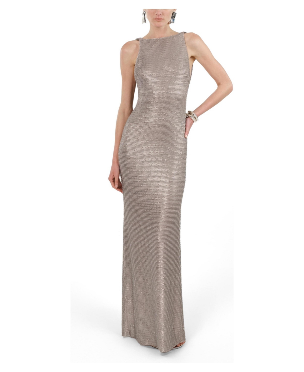 Click here for Nocturne Womens Sequin Open Back Maxi Dress - Silv... prices