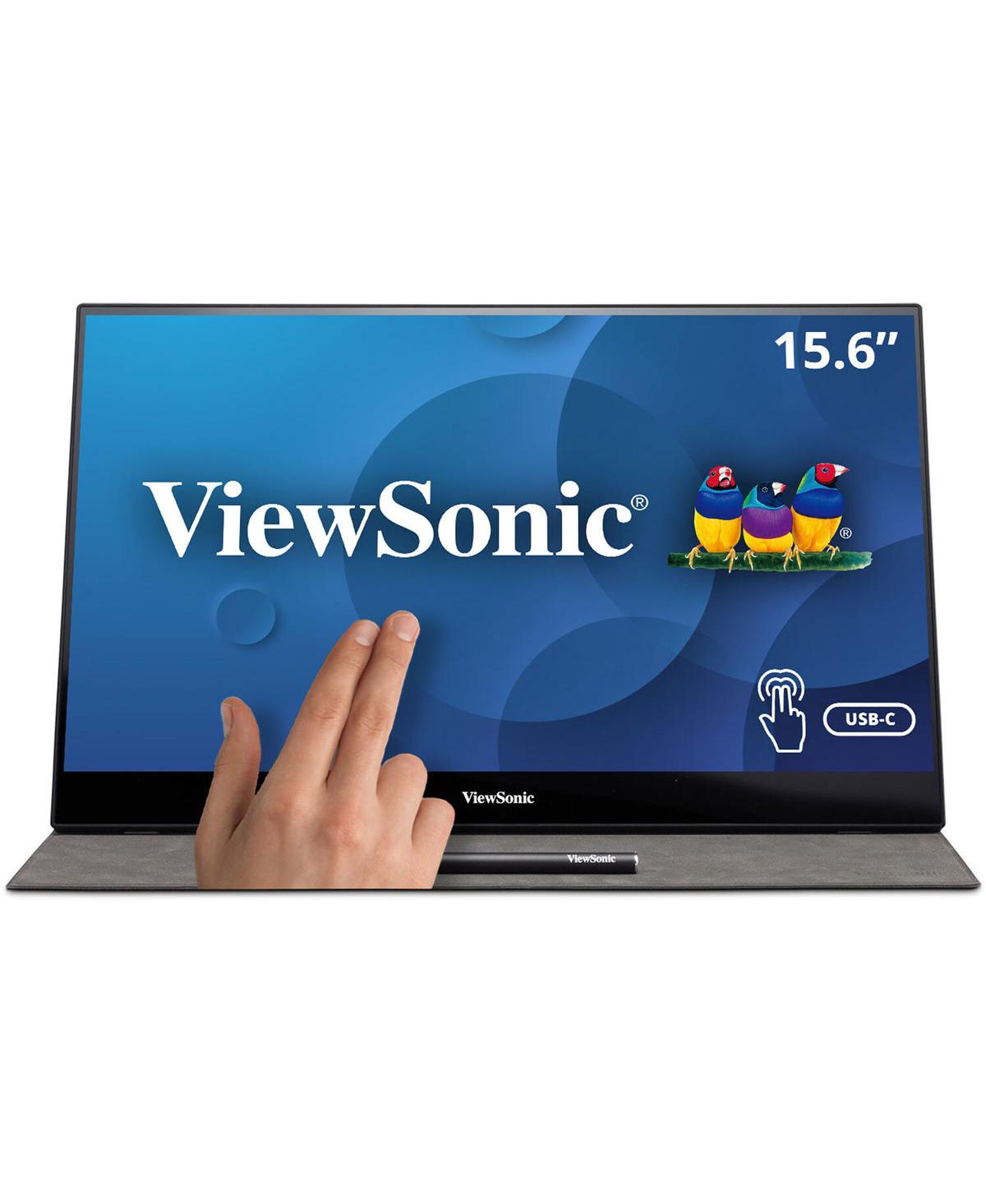 ViewSonic TD1655 15.6 Inch 1080p Portable Monitor with IPS Touchscreen  2 Way Powered 60W USB C  Eye Care  Dual Speakers  Frameless Design  Built...