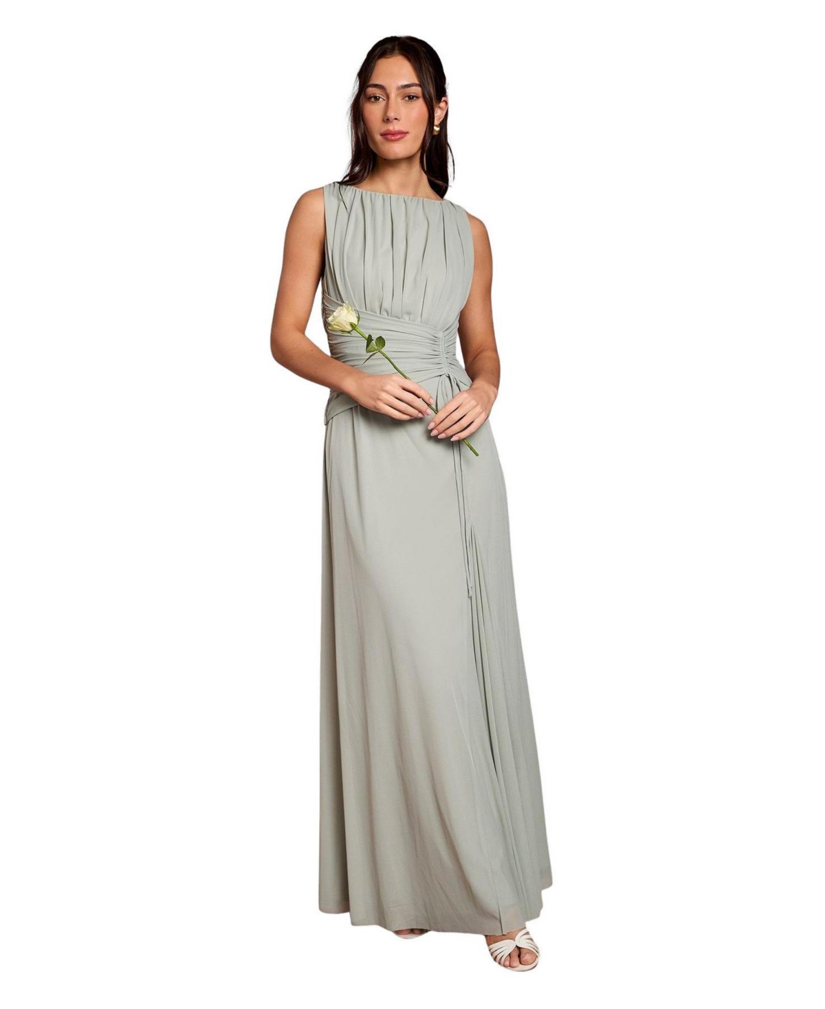 Click here for Coast Womens Boat-Neck Mesh Cinched-Waist Maxi Dre... prices