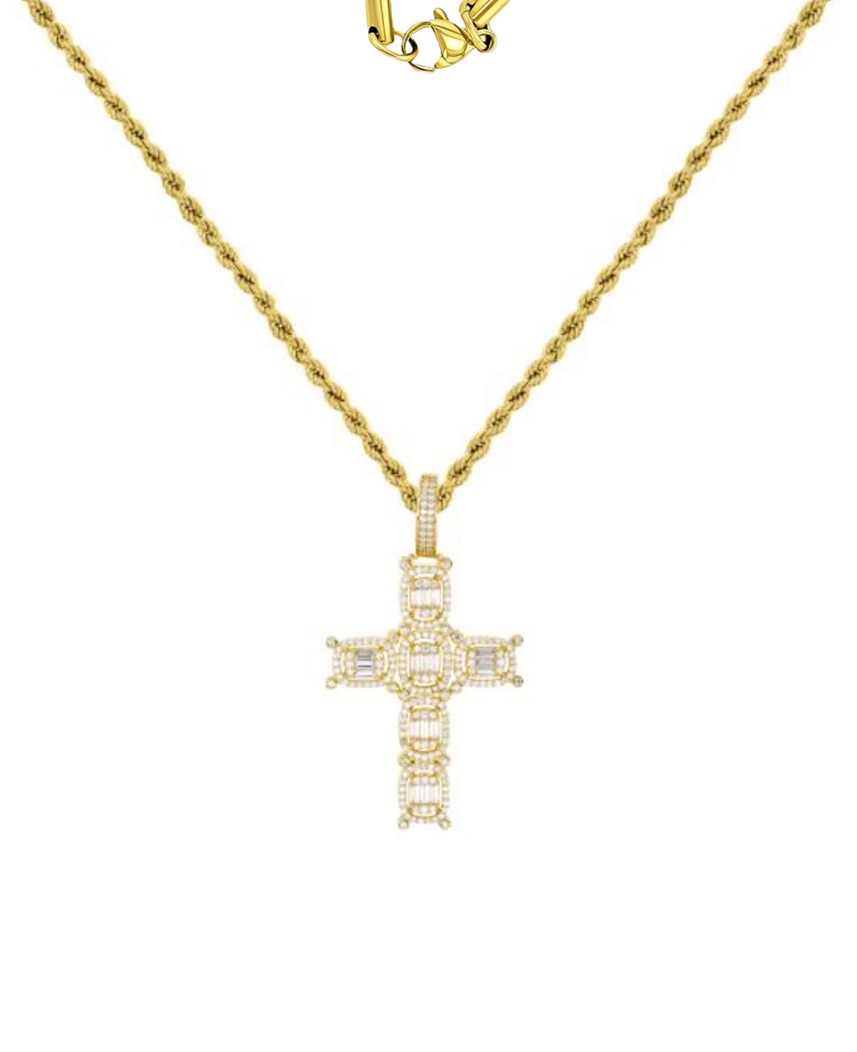 Click here for Macys 14k Gold-Plated Large Cross Charm Necklace -... prices