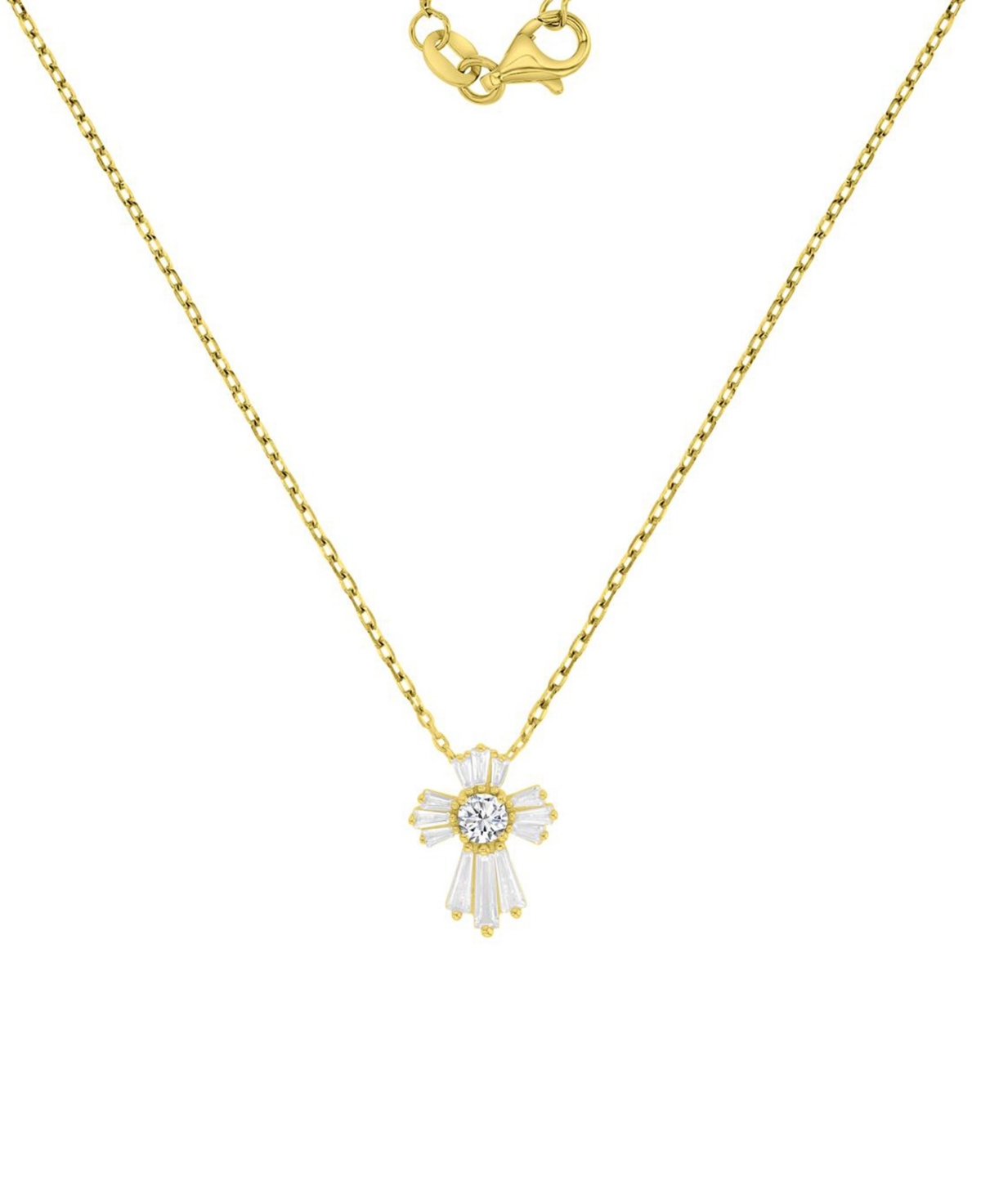 Click here for Macys 14k Gold-Plated Tiny Cross Station Necklace... prices