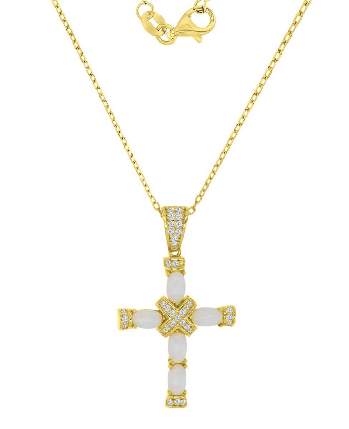 Click here for Macys 14k Gold-Plated Vintage Opal Cross Necklace... prices