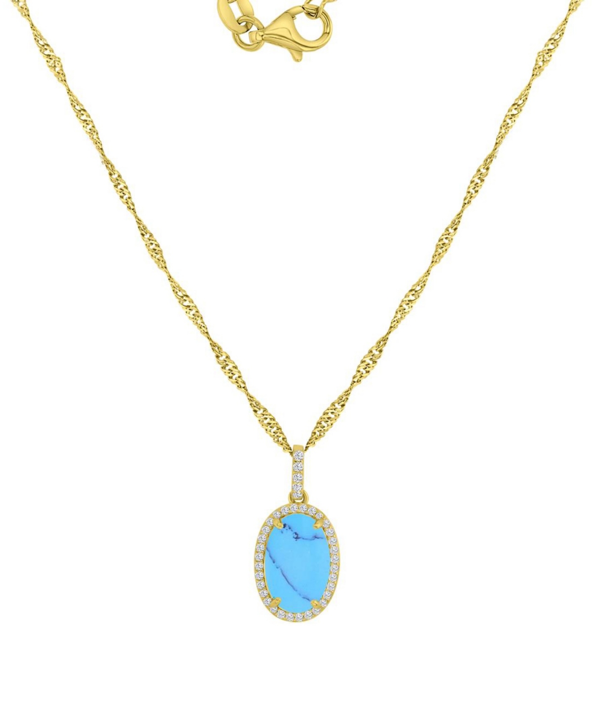 Click here for Macys 14k Gold-Plated Turquoise Crystal Necklace -... prices