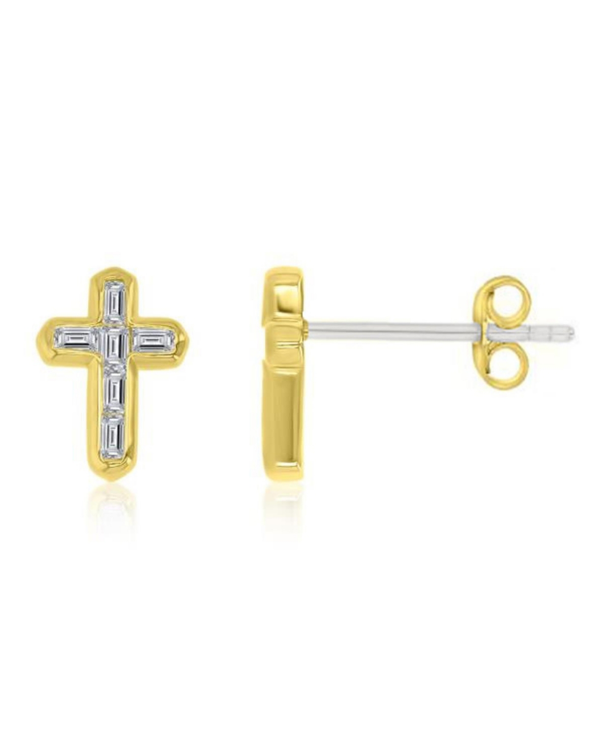 Click here for Macys Cross Crystal Stud Earrings - Two-Tone prices