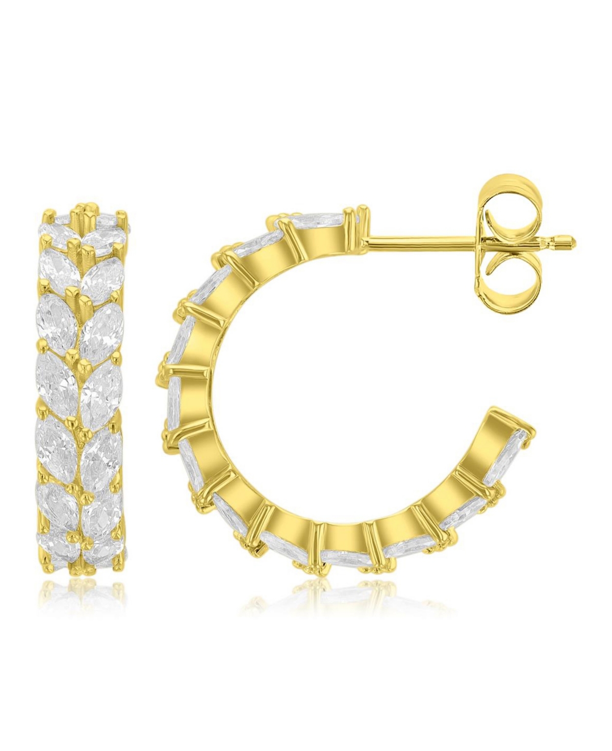 Click here for Macys 14k Gold-Plated Slim J Shape Hoop Earrings -... prices