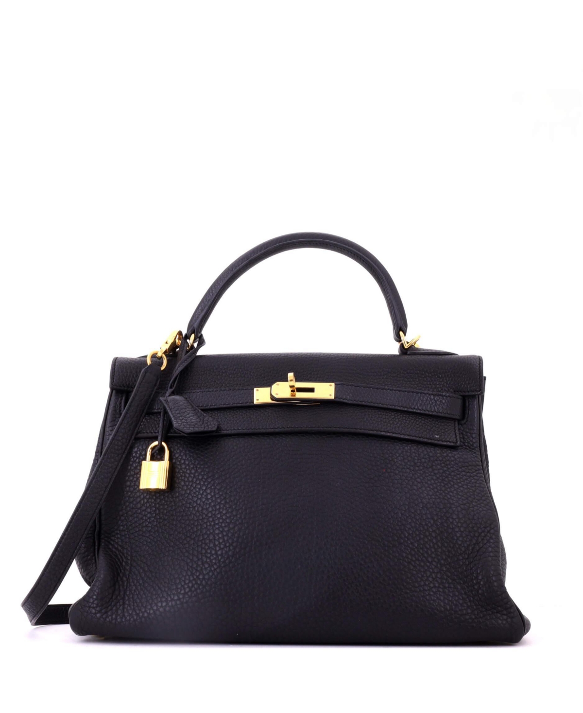 Click here for Pre-Owned Hermes Kelly 32 Handbag Black Togo with... prices