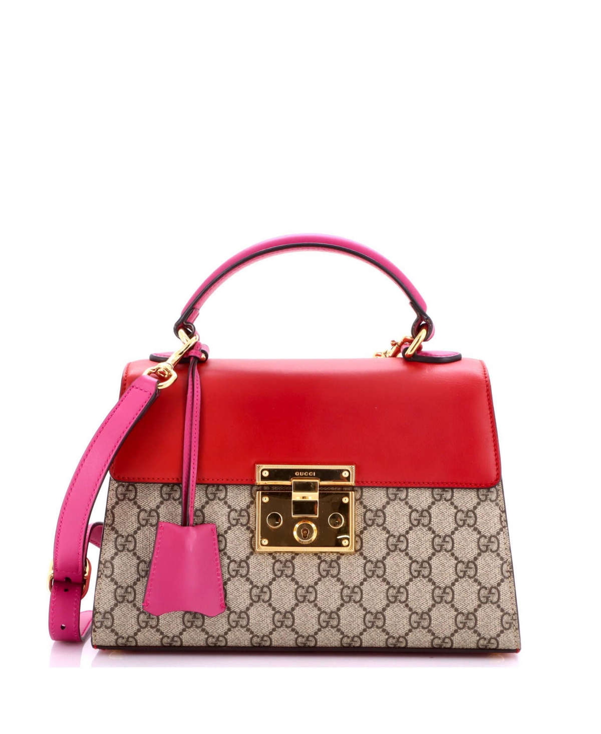 Click here for Pre-Owned Gucci Small Padlock Top Handle Bag Gg Co... prices