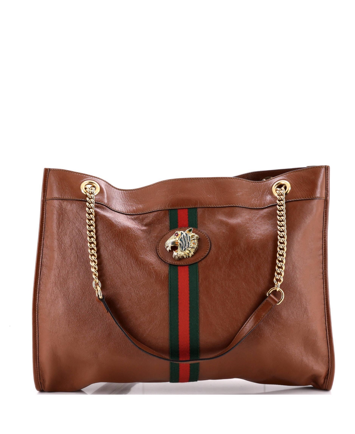 Click here for Pre-Owned Gucci Large Rajah Chain Tote Leather - B... prices