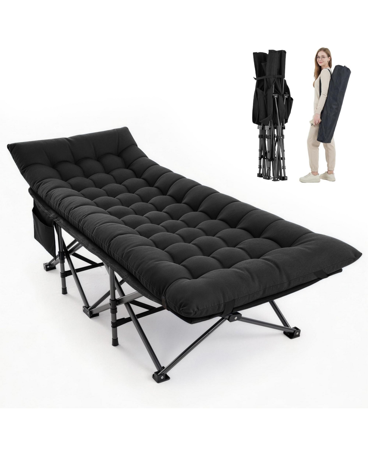Click here for Aofar Folding Camping Cot Portable Bed with Mattre... prices