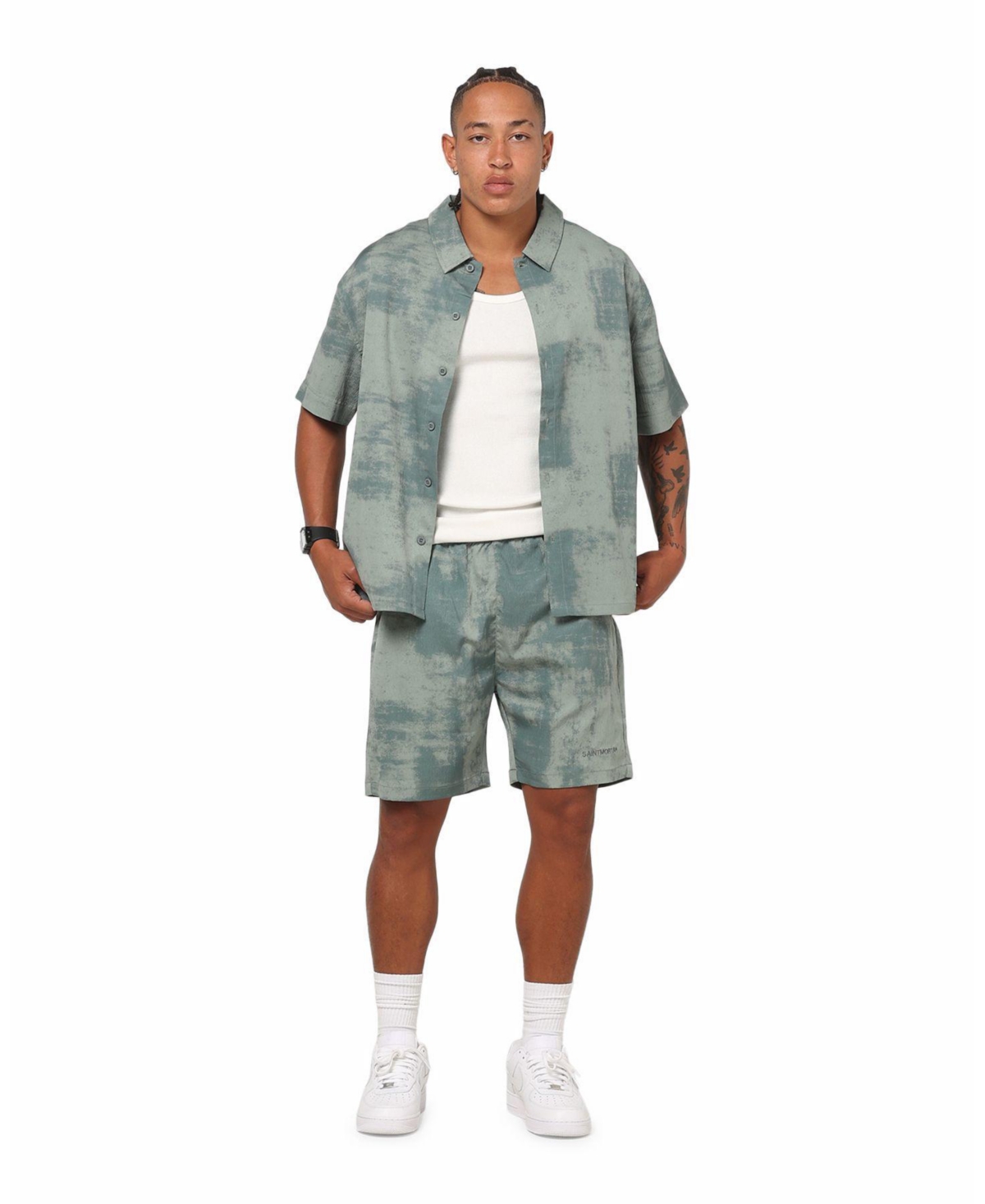 Click here for Saint Morta Mens Solis Textured Shorts - Dark Gree... prices