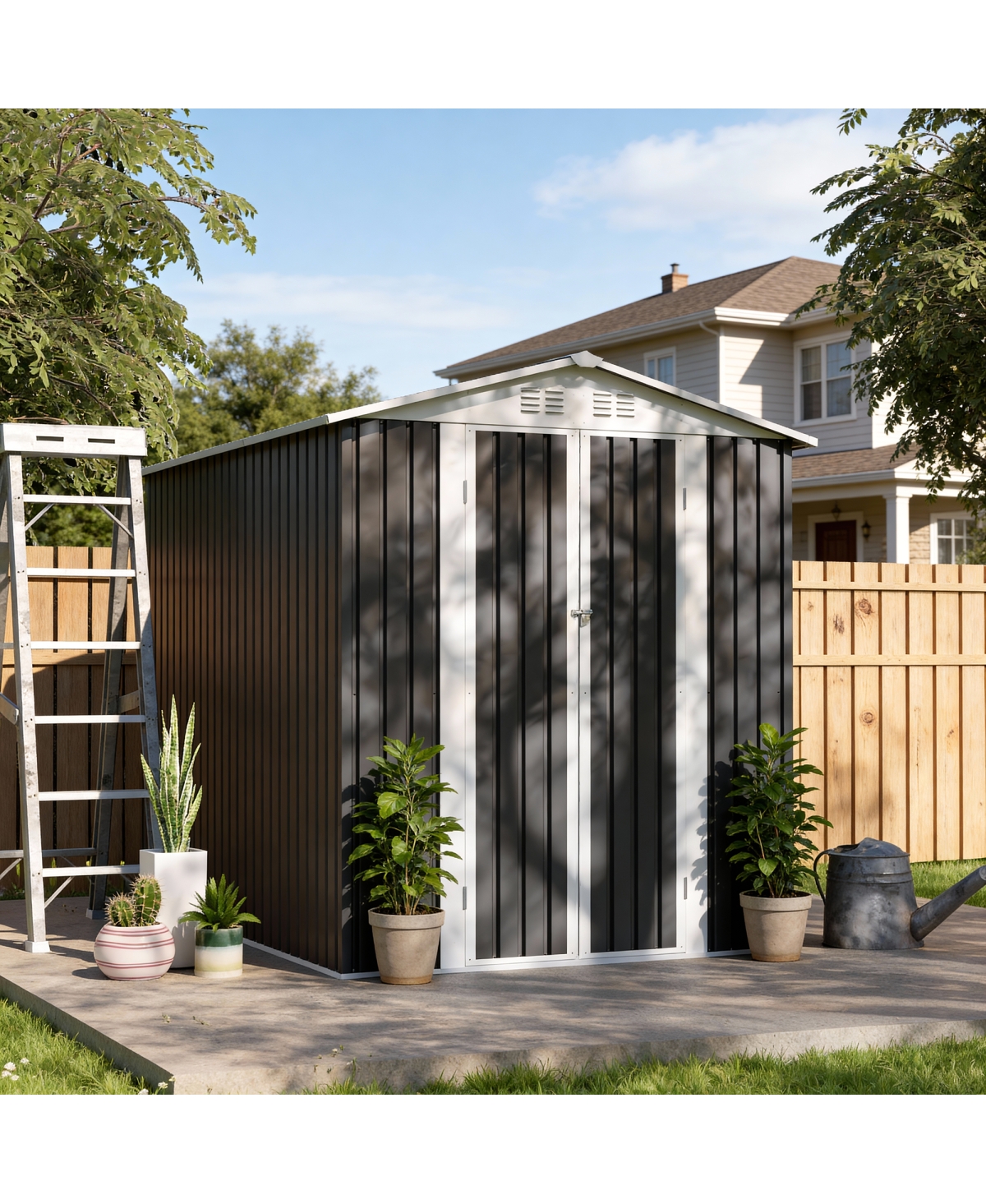Click here for Streamdale Furniture 6x9 Feet Metal Garden Shed Wi... prices
