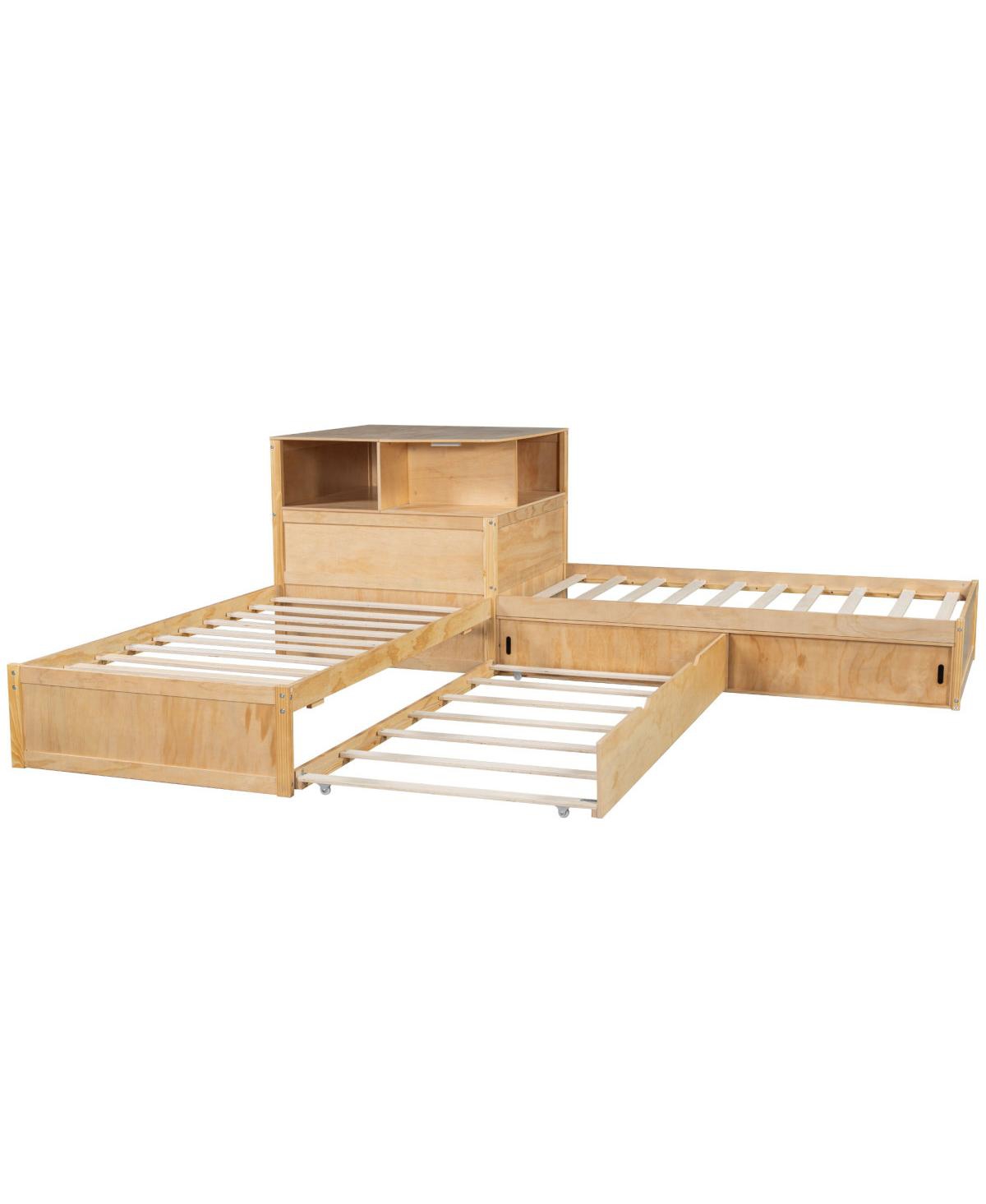 Click here for Streamdale Furniture L-Shaped Twin Platform Bed Wi... prices