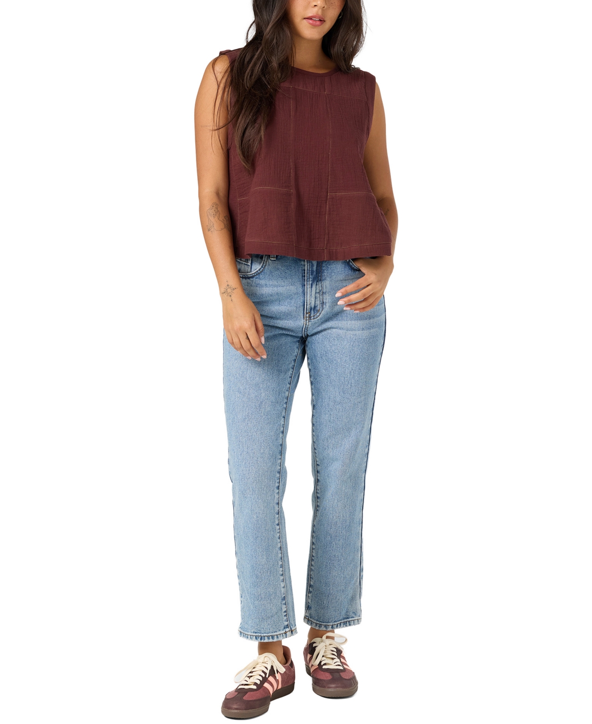 Click here for ONeill Womens Tasia Double Gauze Cotton Tank Top -... prices