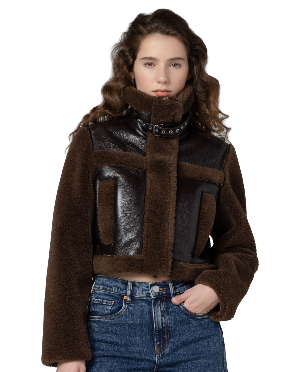 Click here for Blank Nyc Womens Funnel Collar Zip Jacket - Laid B... prices